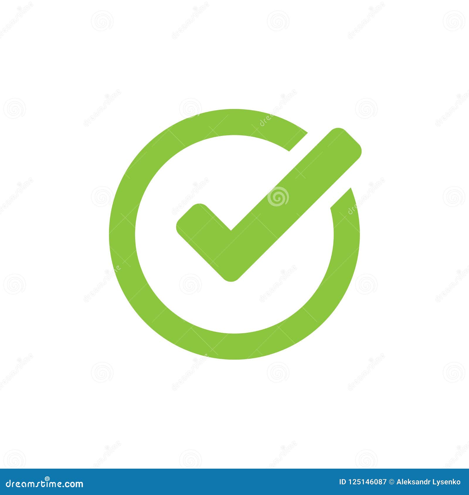 Check Mark Icon in Flat Style. Ok, Accept Vector Illustration on Stock ...