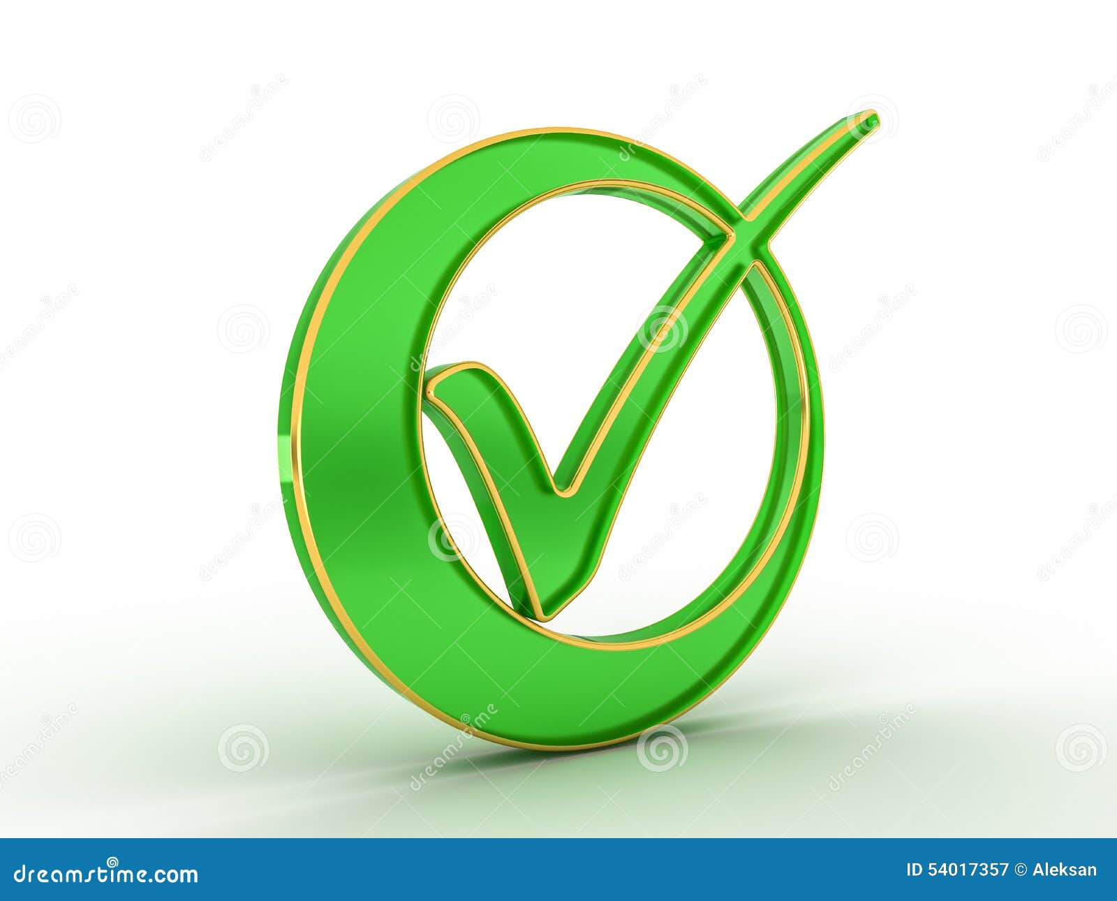 Check Mark Icon with Golden Outline Stock Illustration - Illustration ...