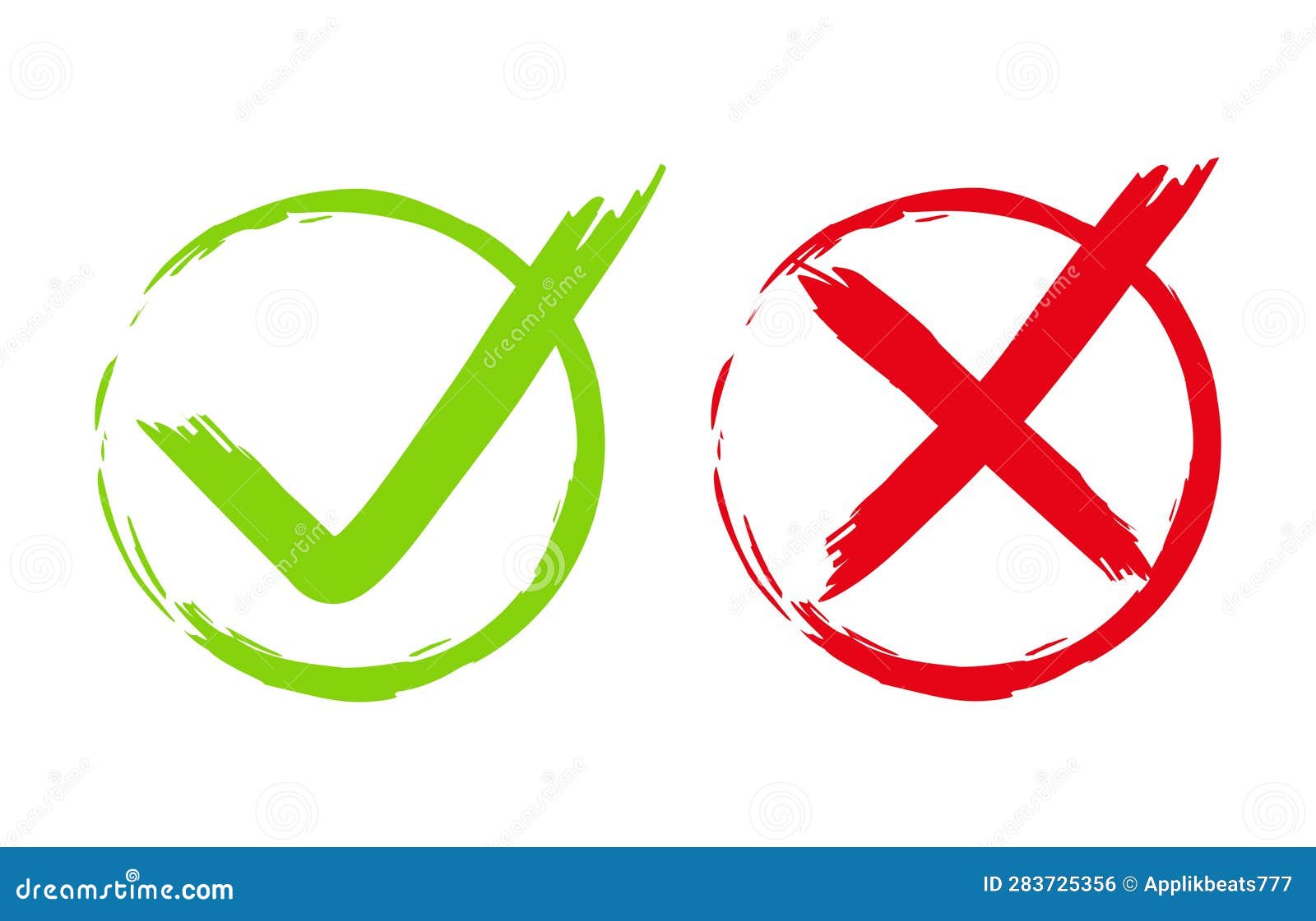 Check Mark Icon Green and Red. Yes or No Stock Vector - Illustration of ...