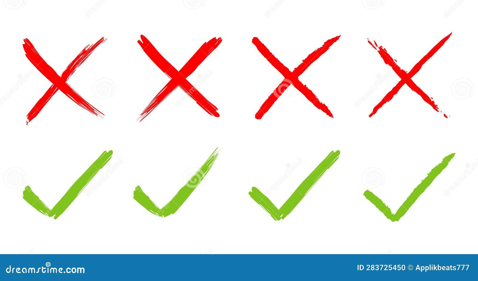 Check Mark Icon Green and Red. Yes or No Stock Vector - Illustration of ...