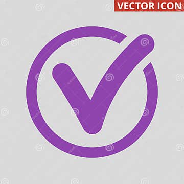Check Mark Icon on Grey Background. Stock Illustration - Illustration ...