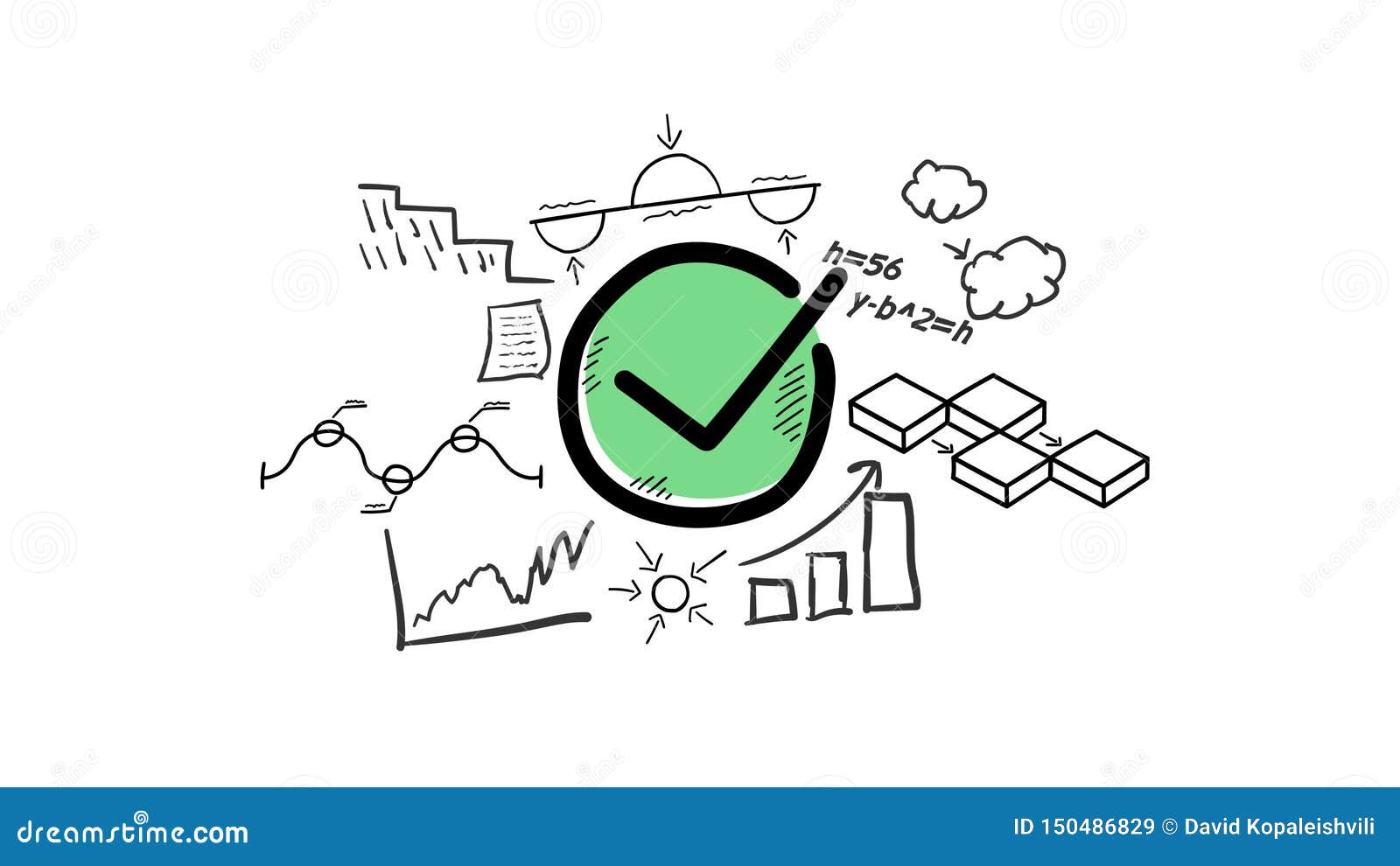 Check Mark Icon and Infographics Stock Video - Video of data, analysis ...