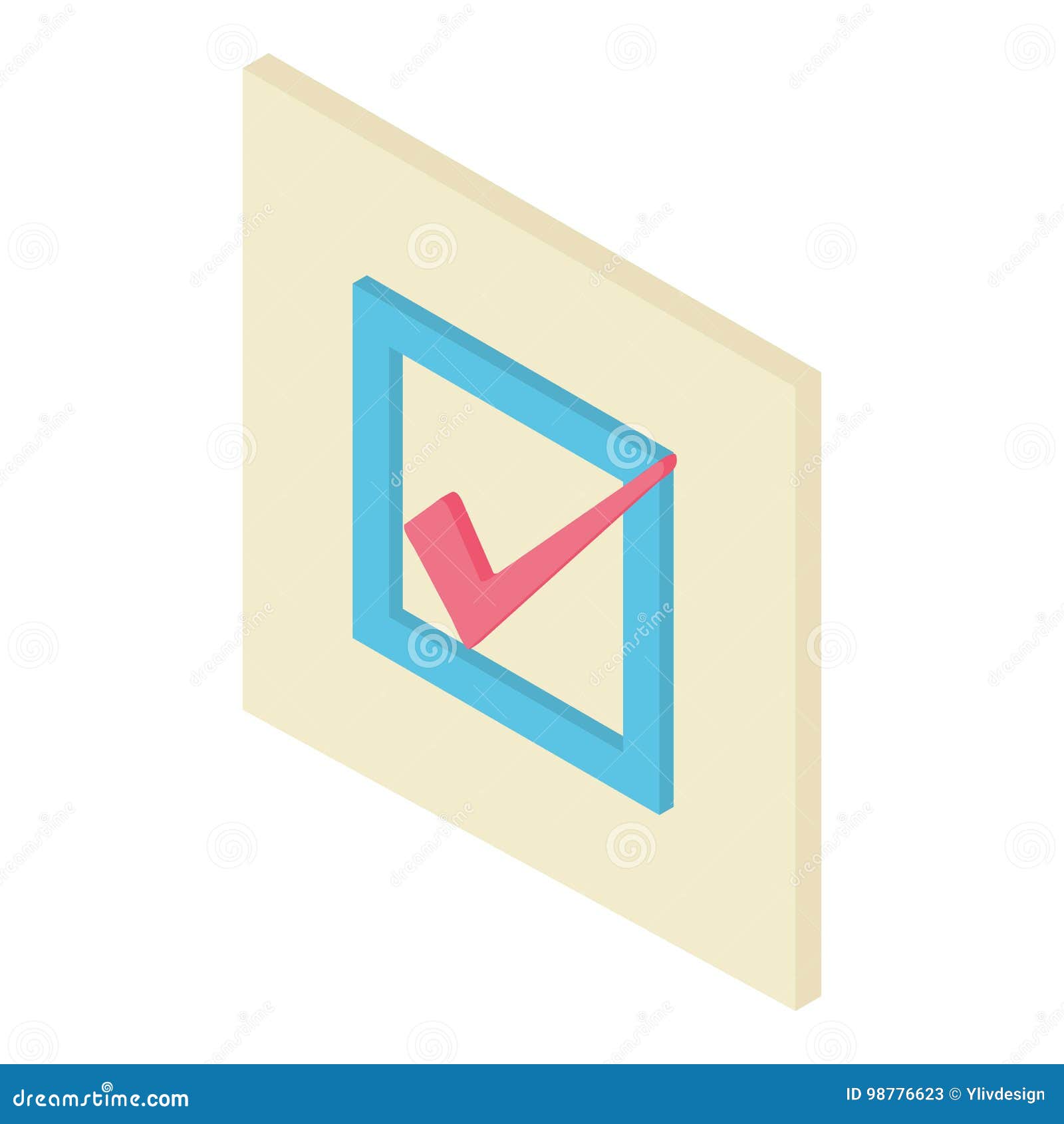 Check Mark Icon, Isometric 3d Style Stock Vector - Illustration of ...