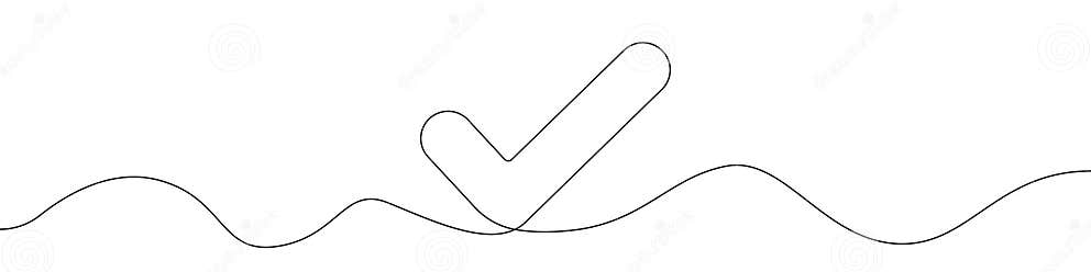 Check Mark Icon Line Continuous Drawing Vector. One Line Check Mark ...