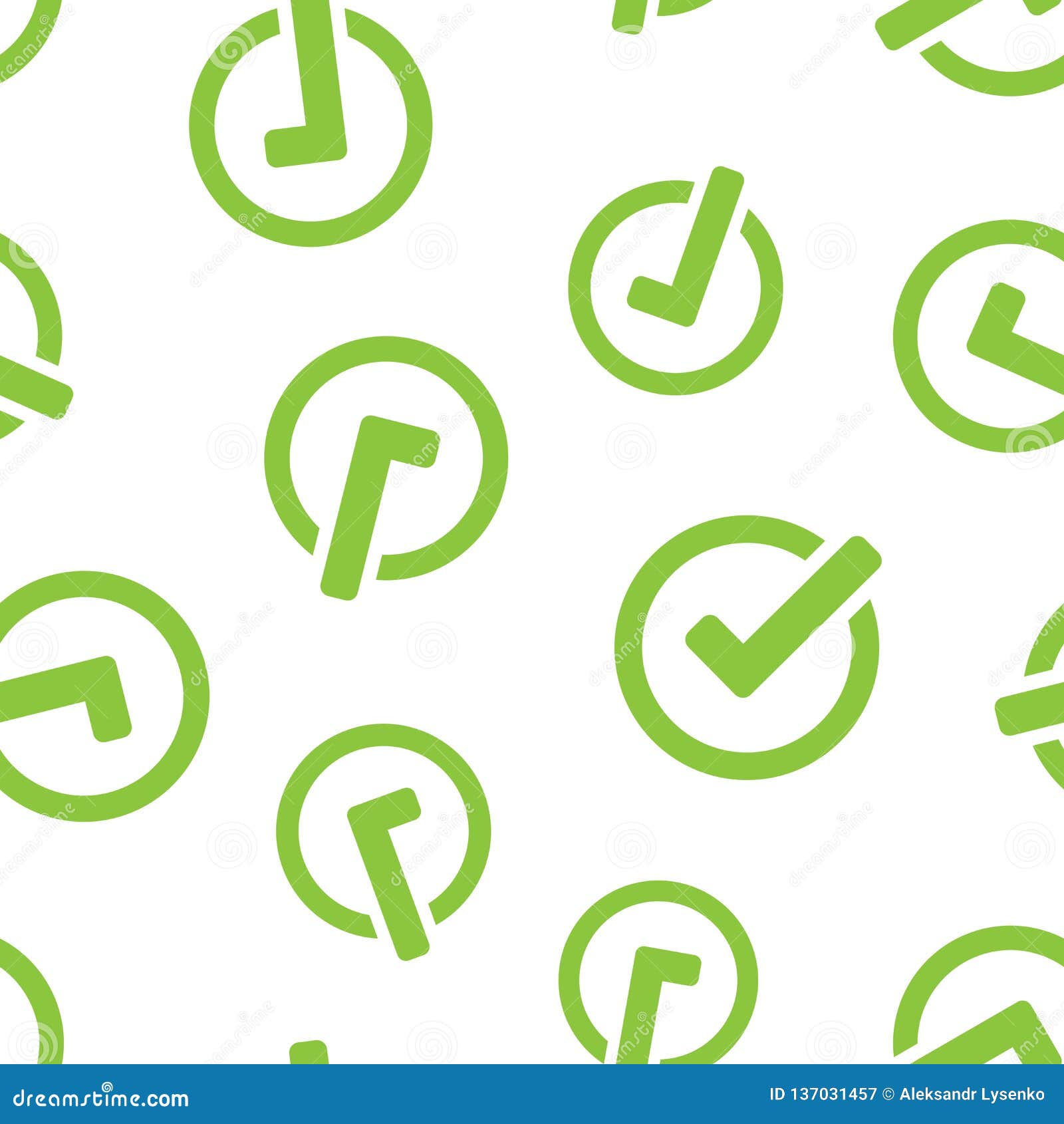 Check Mark Icon Seamless Pattern Background. Ok, Accept Vector ...