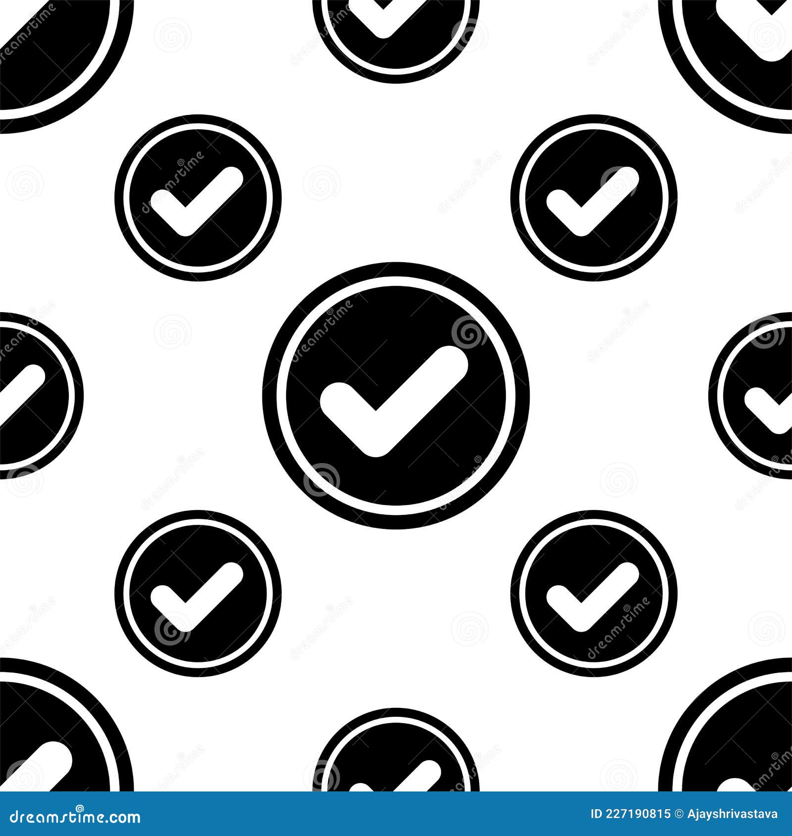 Check Mark Icon Seamless Pattern Stock Vector - Illustration of answer ...