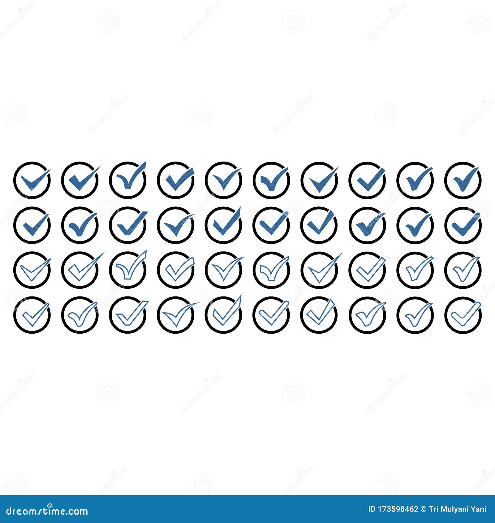 Check Mark Icon Set Vector Design Symbol Stock Vector - Illustration of ...