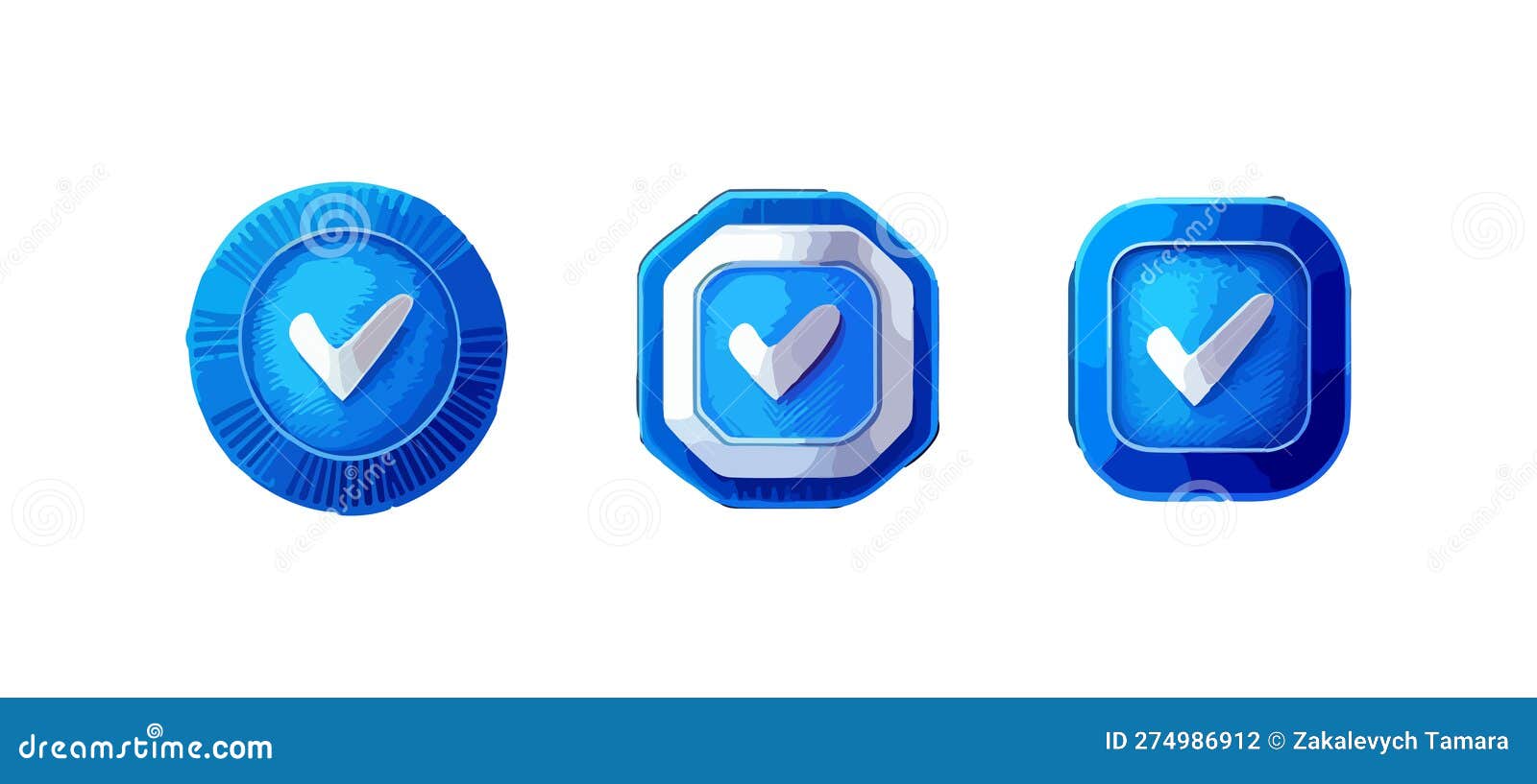 Check Mark Icon Set. Vector Illustration Stock Illustration ...