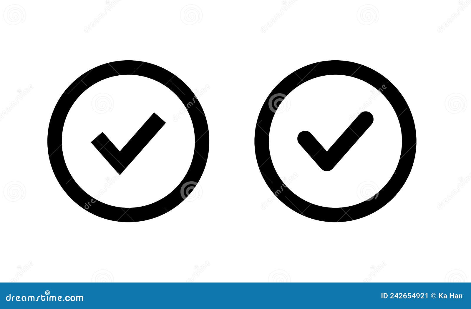 Check Mark Icon Sign Symbol in Circle Line Stock Vector - Illustration ...