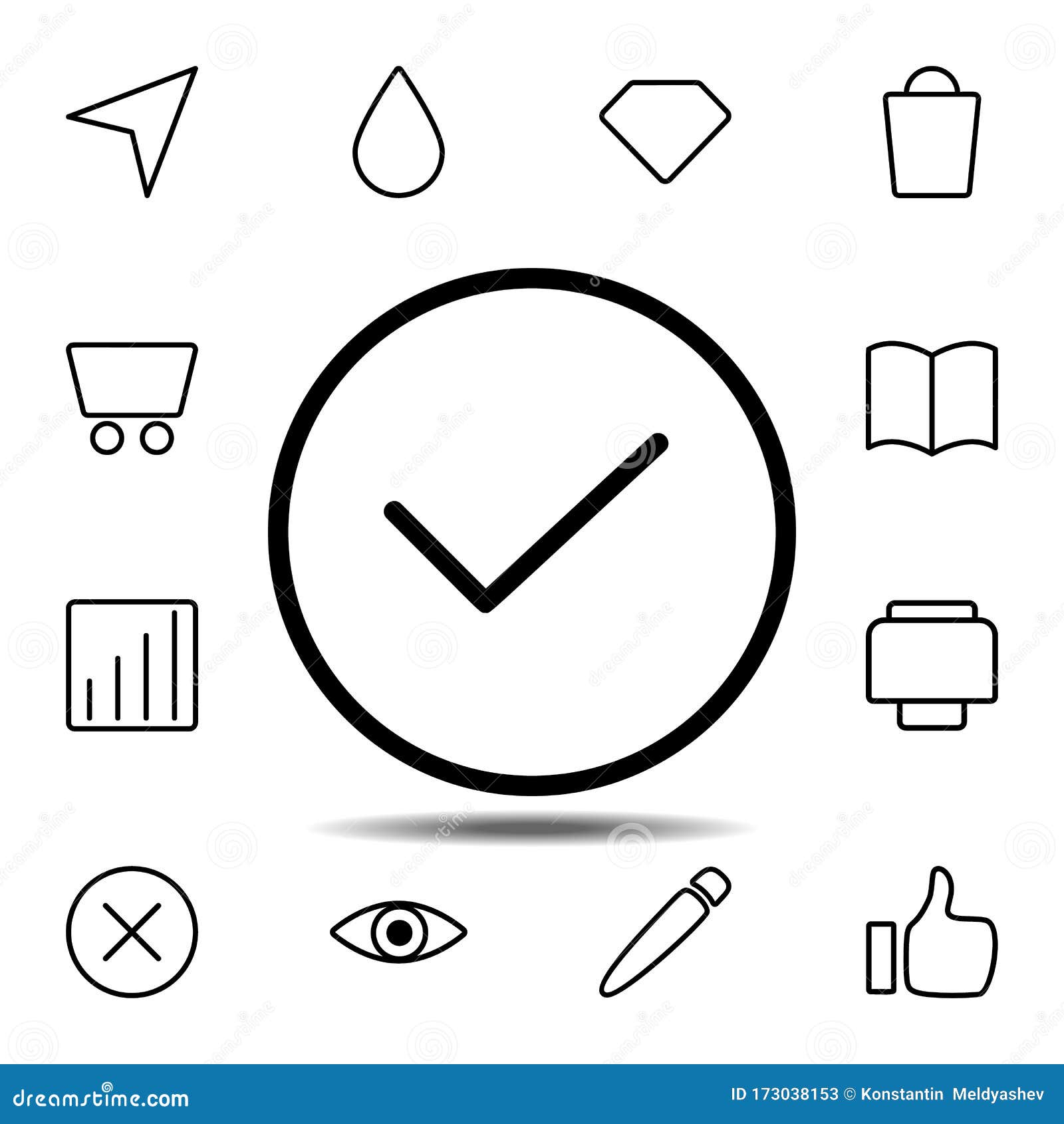 Check Mark Icon. Simple Thin Line, Outline Vector Element of Minimalistic, Web Icons Set for UI ...