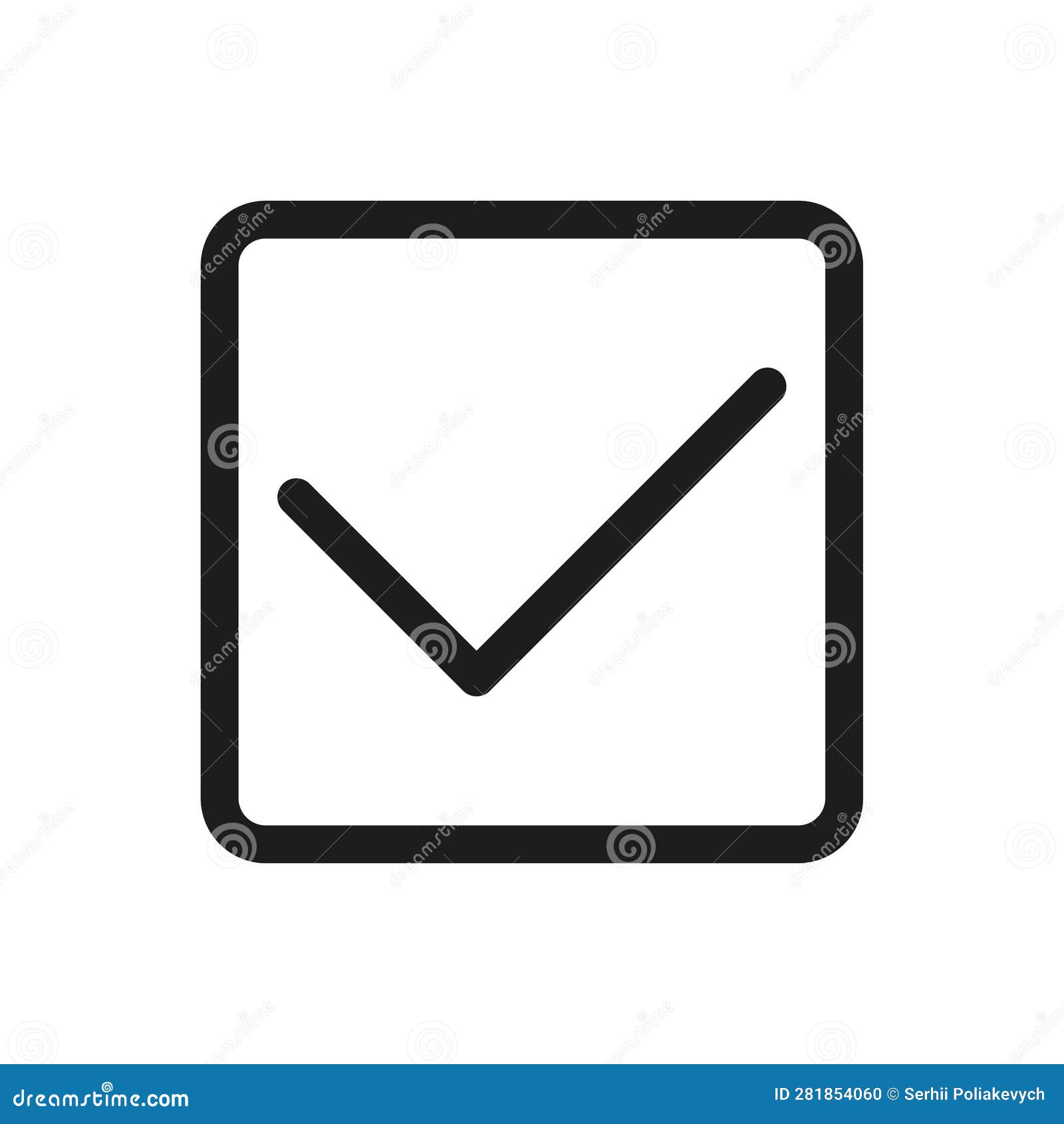 Check Mark Icon in Square. Vector Illustration. Stock Image Stock ...