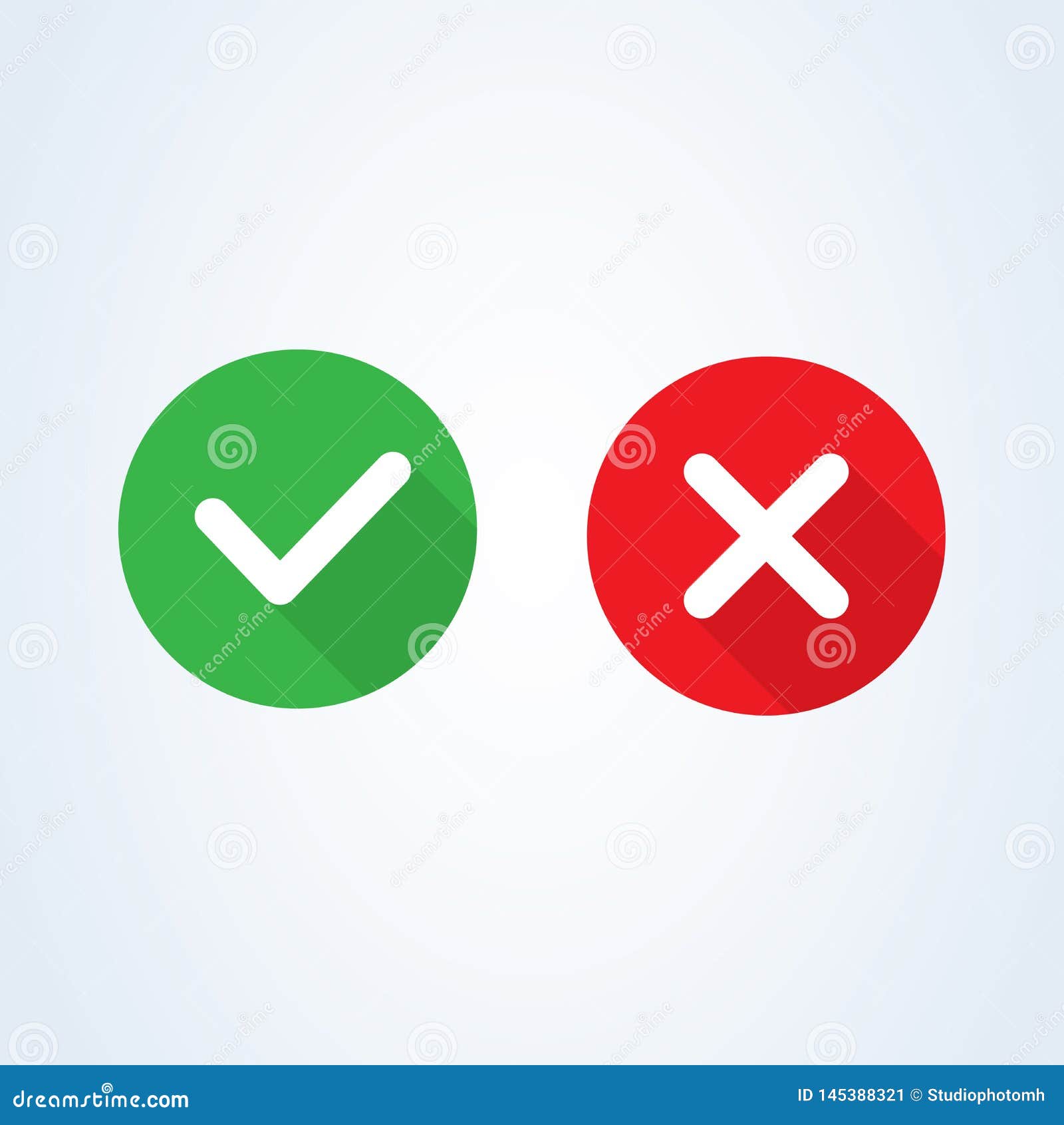 Check Mark and X Mark Icon Symbol Vector Icon Stock Vector ...