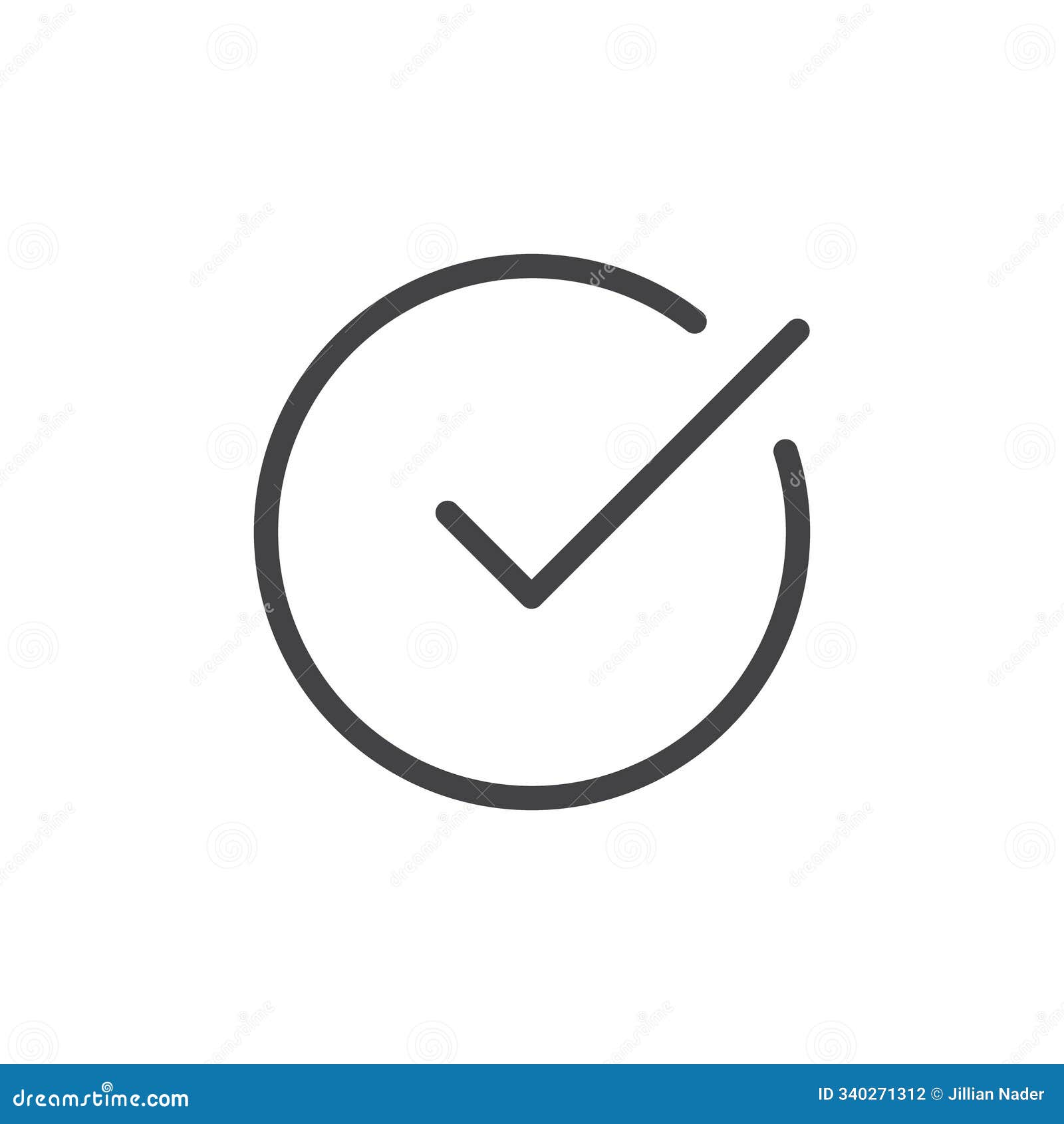 Check Mark Icon Thin Outline Art Symbol Stock Vector - Illustration of ...