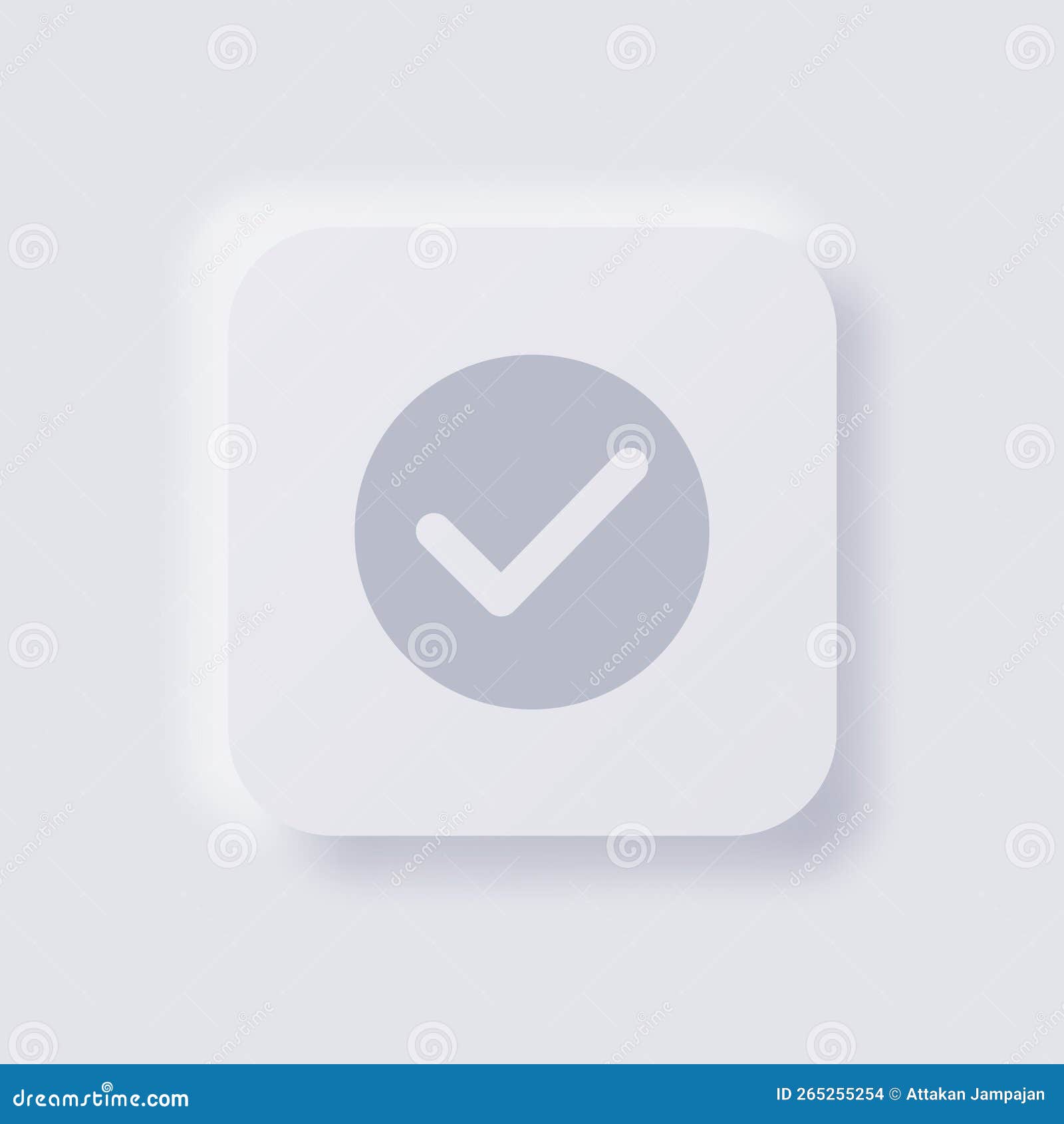 Check Mark Icon, Tick Icon, White Neumorphism Soft UI Design for Web ...