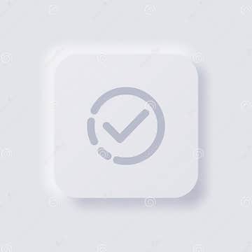Check Mark Icon, Tick Icon, White Neumorphism Soft UI Design for Web ...
