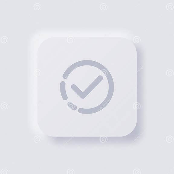 Check Mark Icon, Tick Icon, White Neumorphism Soft UI Design for Web ...