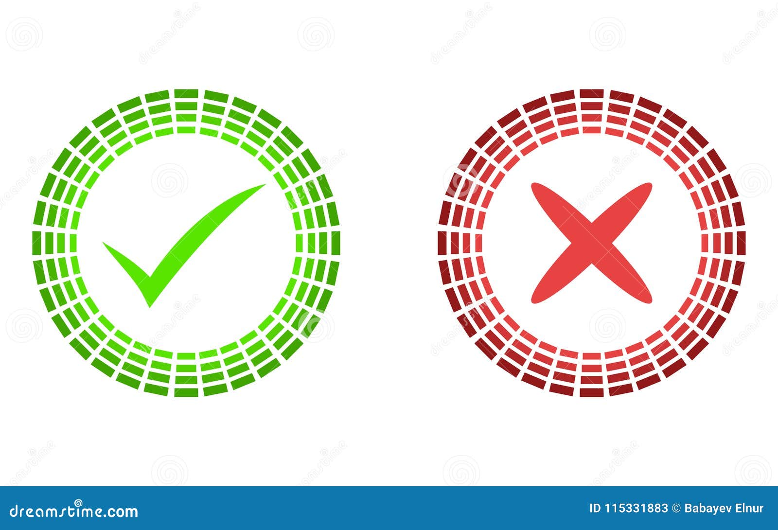 Check Mark and X Mark Icon Vector Stock Vector - Illustration of ...