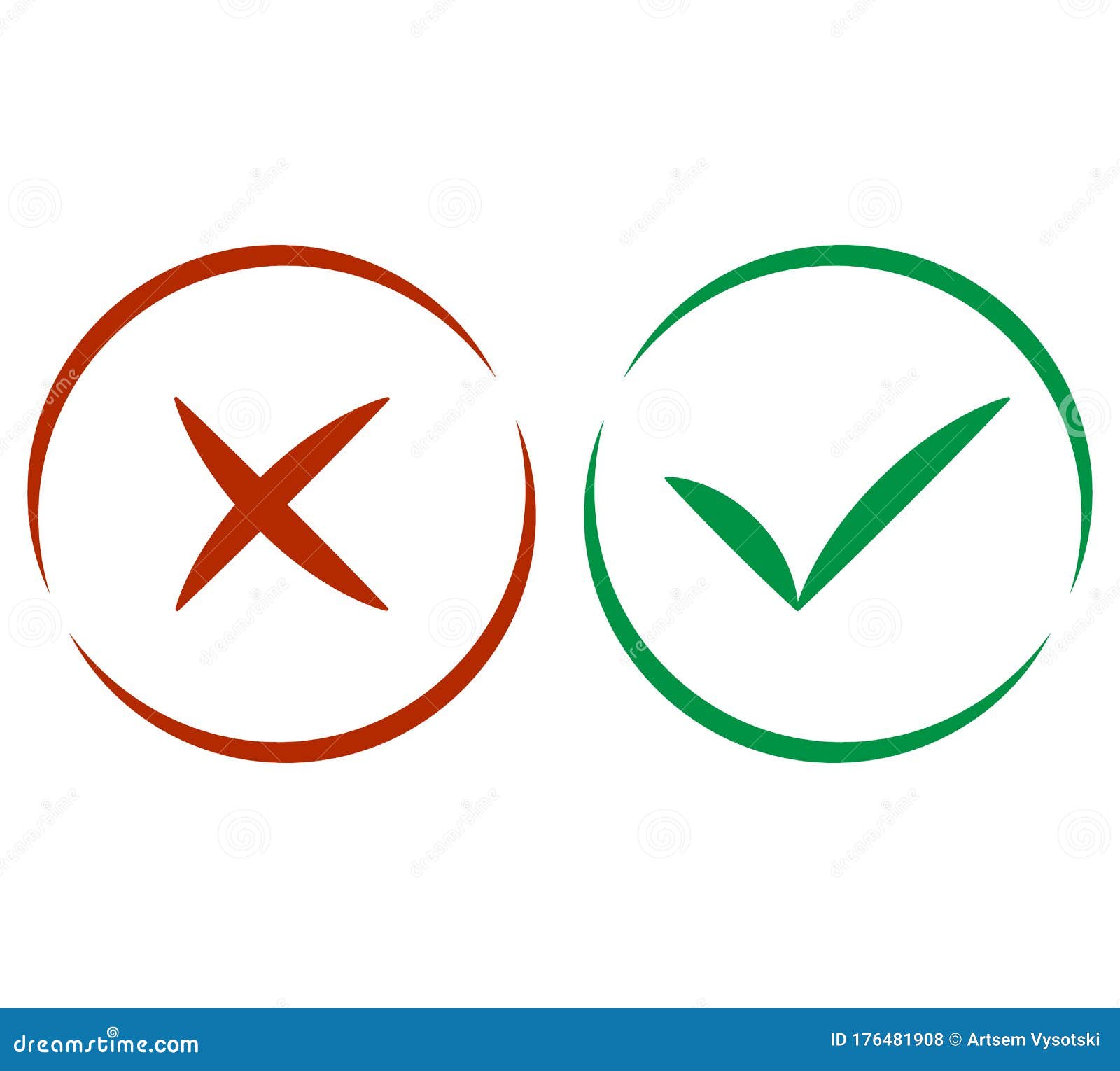 Check Mark and X Mark Icon Vector Stock Illustration - Illustration of ...