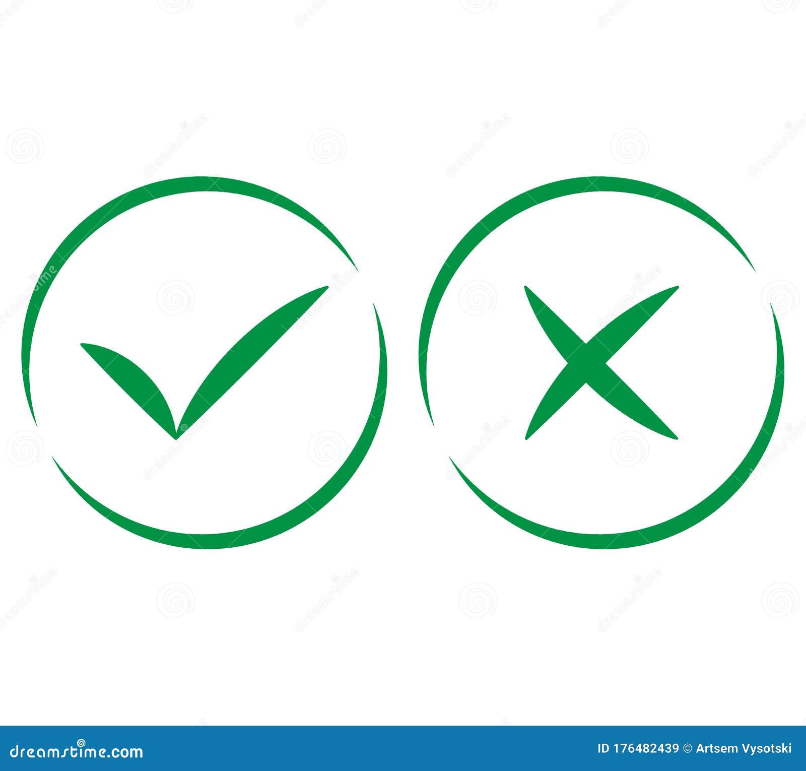 Check Mark and X Mark Icon Vector Stock Illustration - Illustration of ...
