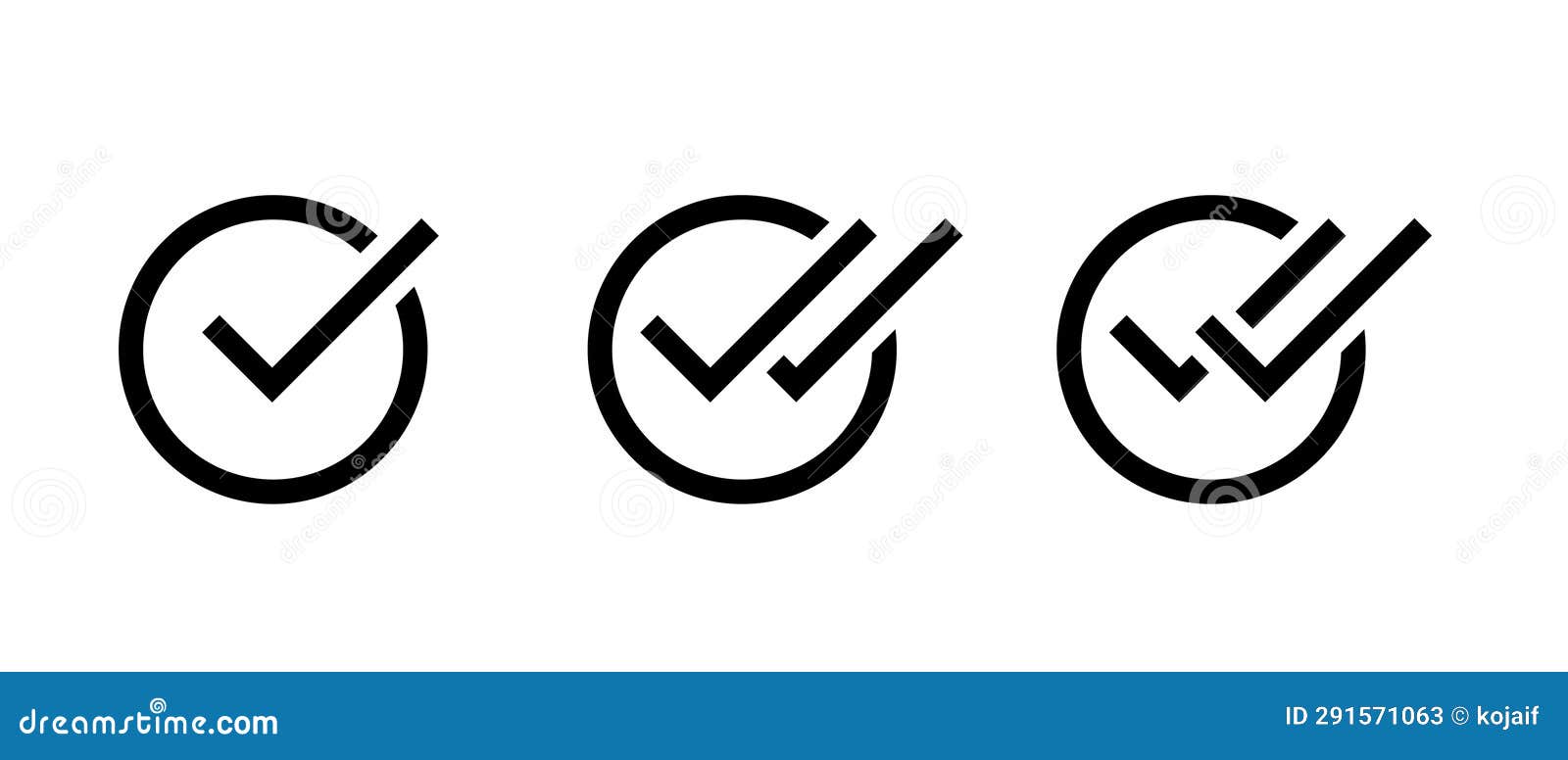 Check Mark Icon Vector Set. Valid or Verified Symbol Stock Illustration ...