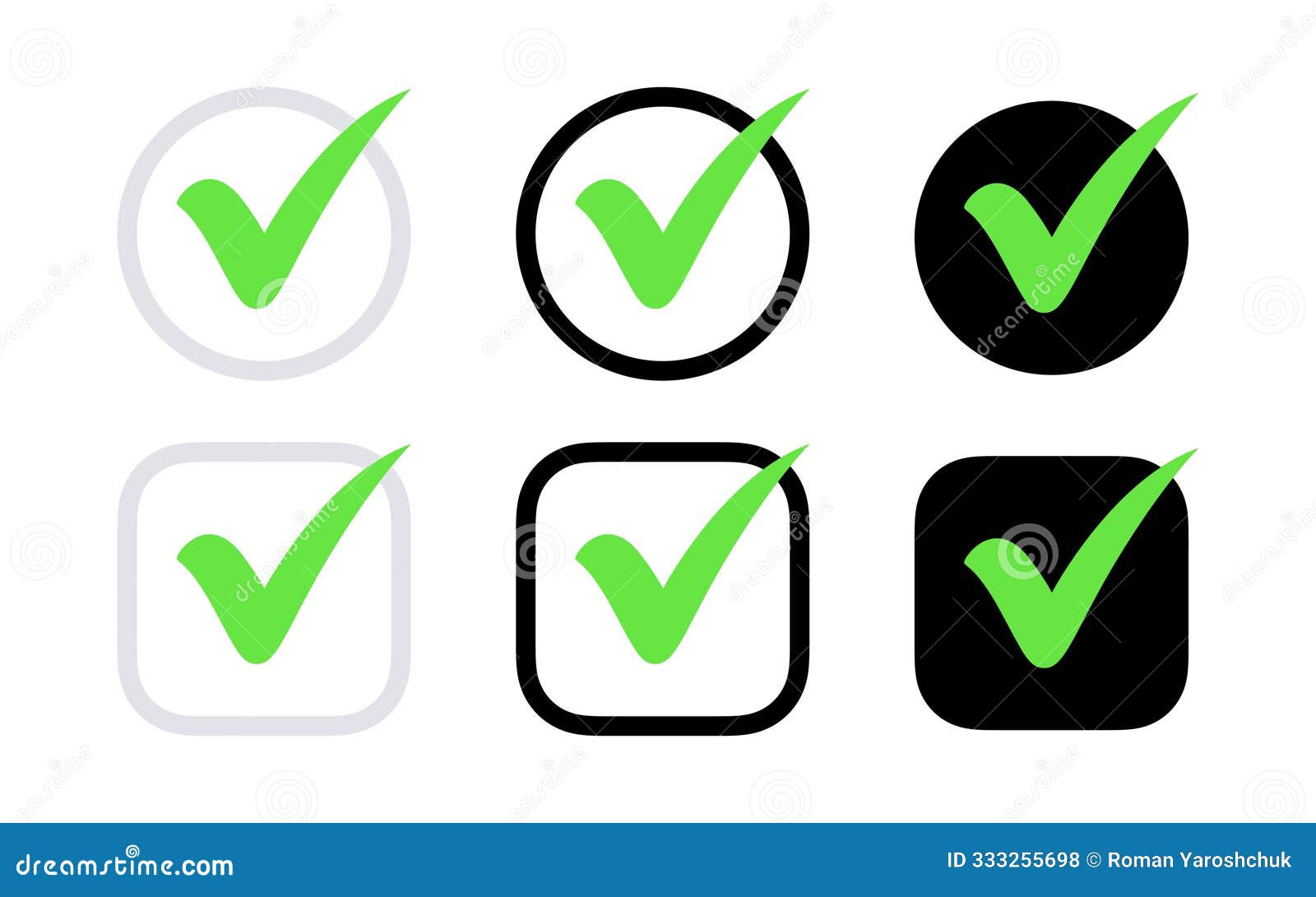 Check Mark Icons. Check Box Signs Stock Illustration - Illustration of ...