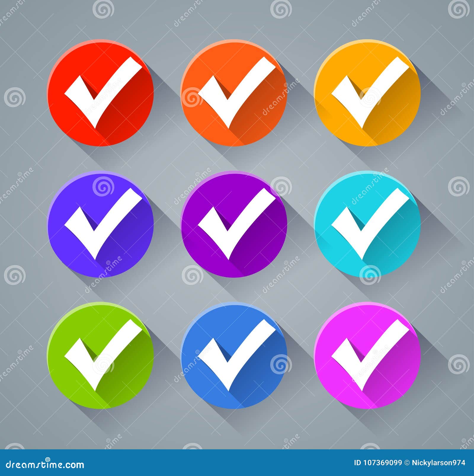 Check Mark Icons with Various Colors Stock Vector - Illustration of ...