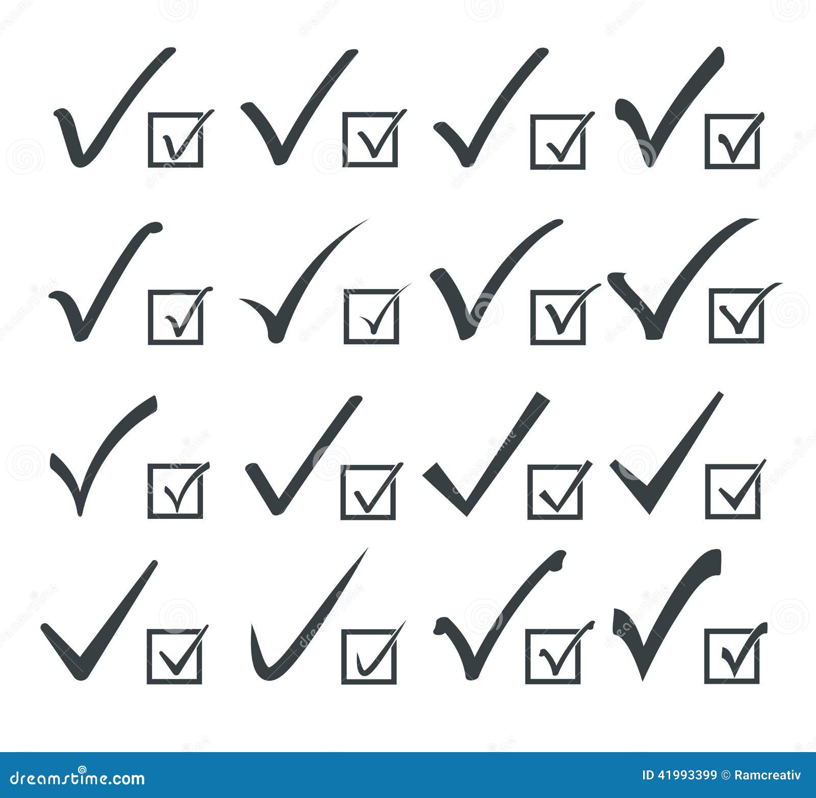 Check Mark Icons on White Background Stock Vector - Illustration of ...