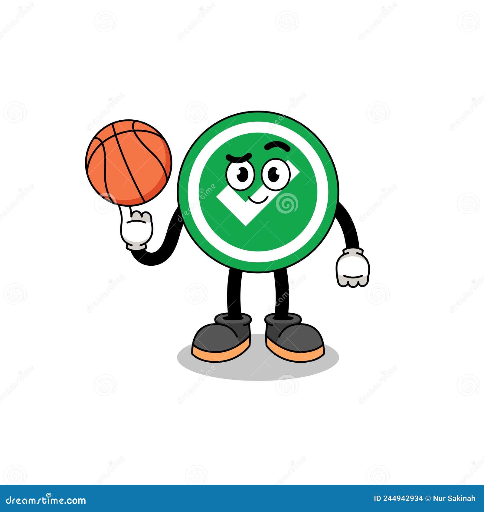 Check Mark Illustration As a Basketball Player Stock Vector ...