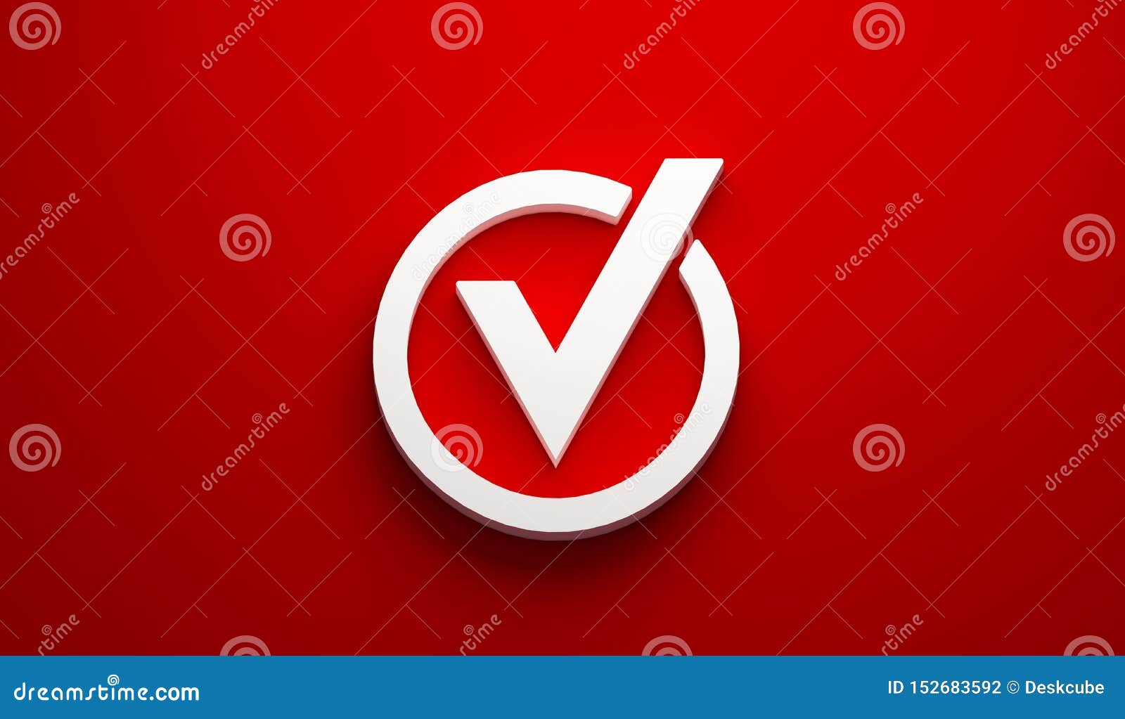 Red Check Mark. 3D Render Illustration Stock Illustration ...