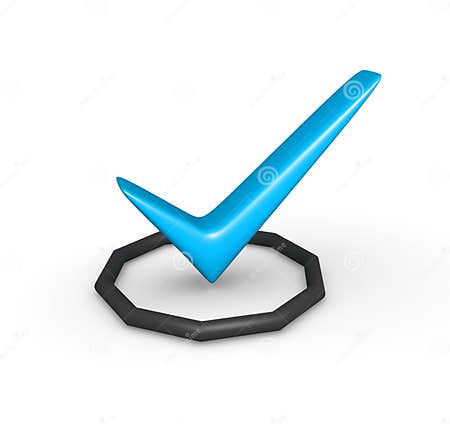 Check mark inside circle stock illustration. Illustration of solution ...