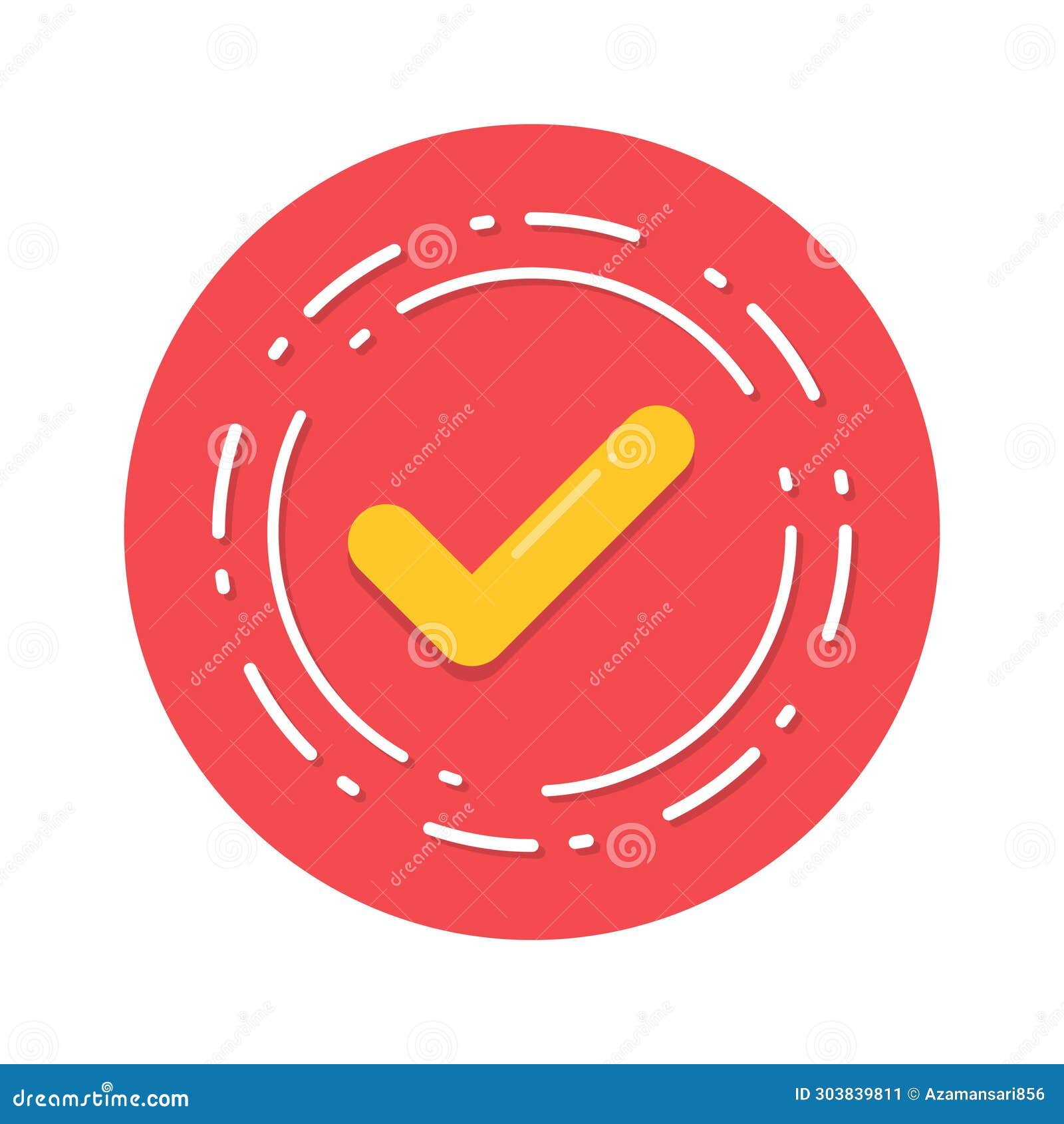 Check Mark Inside Circle Depicting Concept Flat Icon of Verified Stock ...