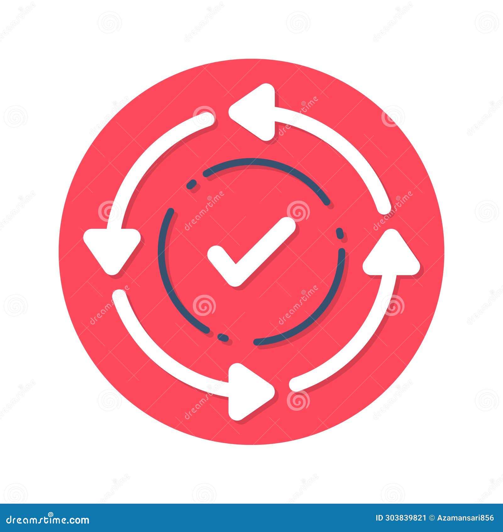 Check Mark Inside Circle Depicting Concept Flat Icon of Verified Stock ...
