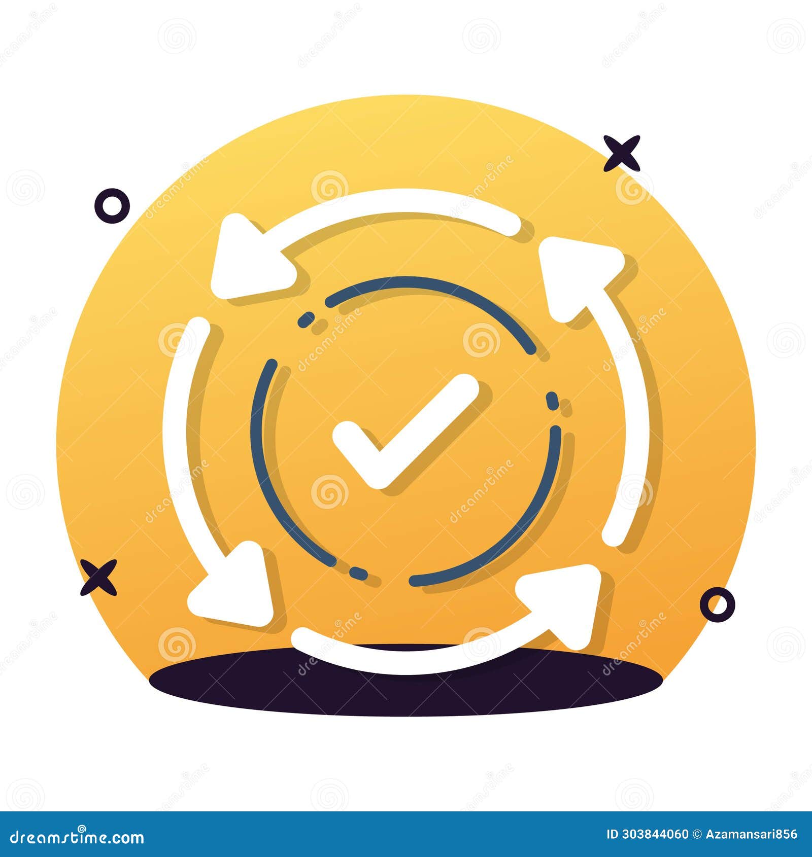 Check Mark Inside Circle Depicting Concept Flat Icon of Verified Stock ...