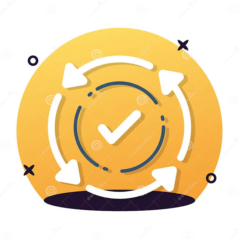 Check Mark Inside Circle Depicting Concept Flat Icon of Verified Stock ...