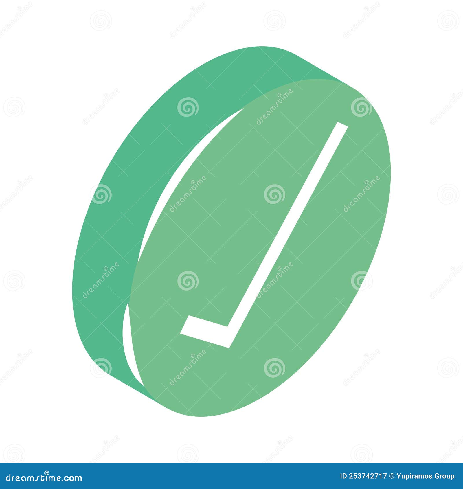 Check mark isometric stock vector. Illustration of choice - 253742717