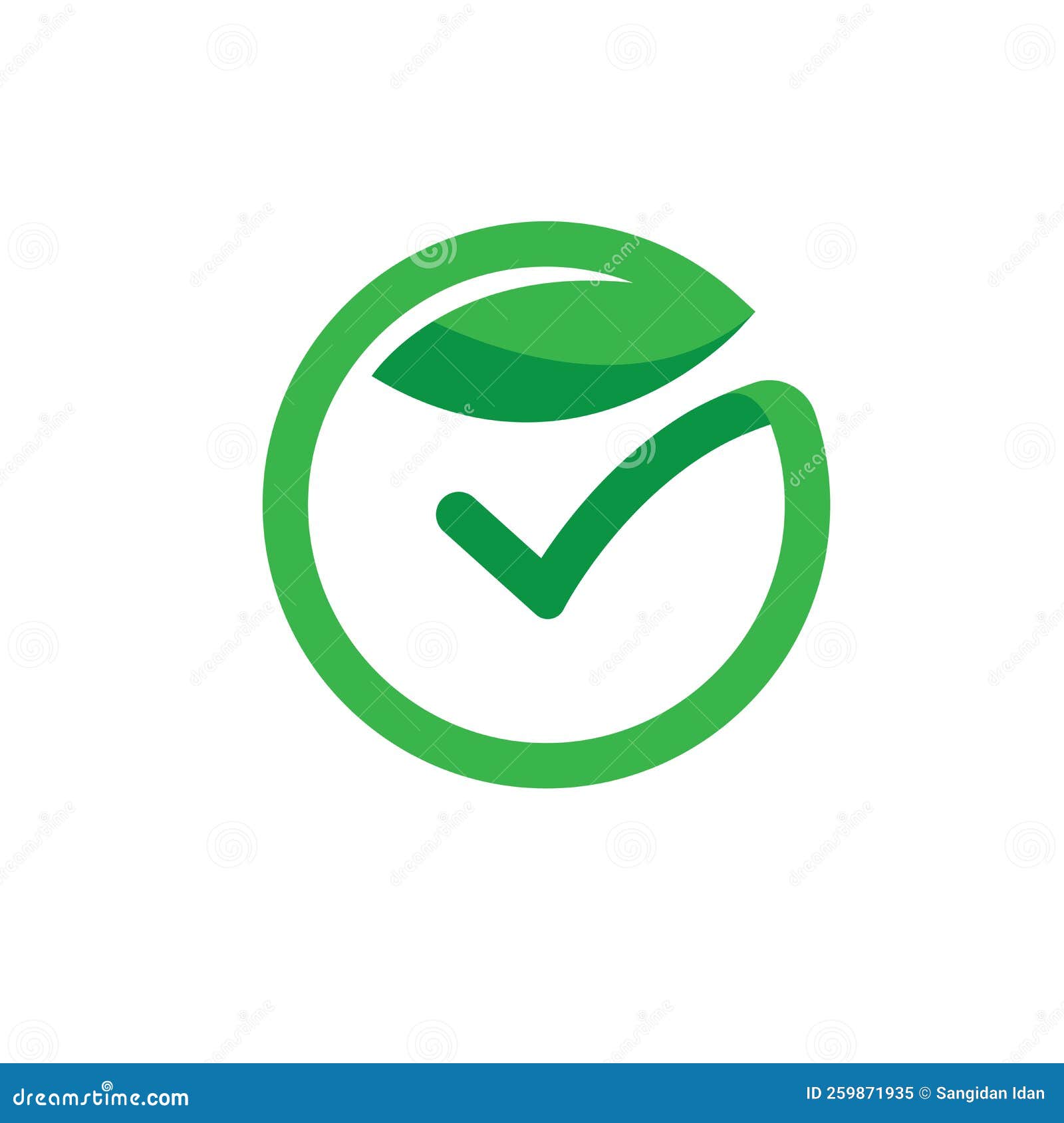 Check Mark Leaf Icon Vector Concept Design Template Stock Vector ...