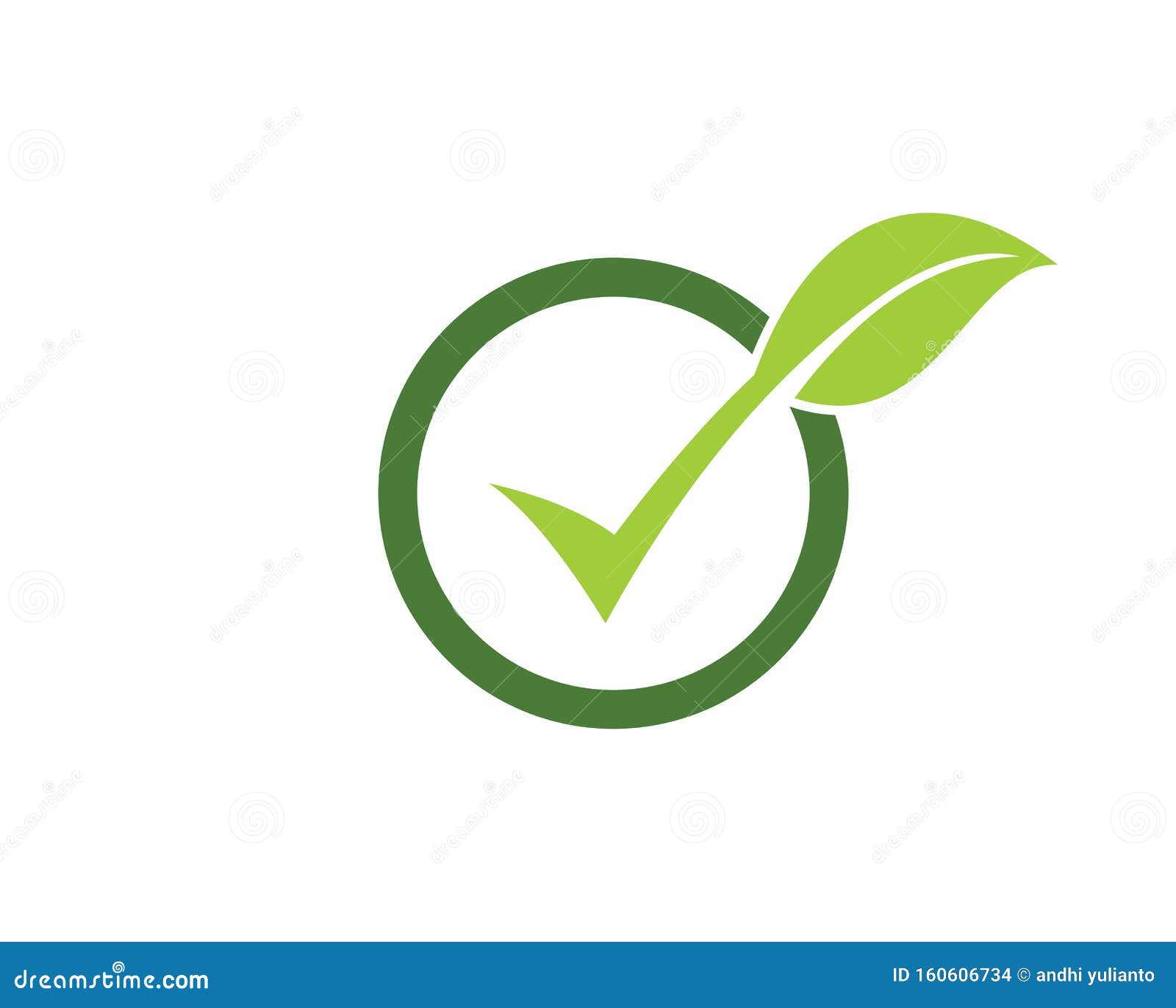 Check Mark with Leaf Inside Circle Vector Logo Design, Organic and ...