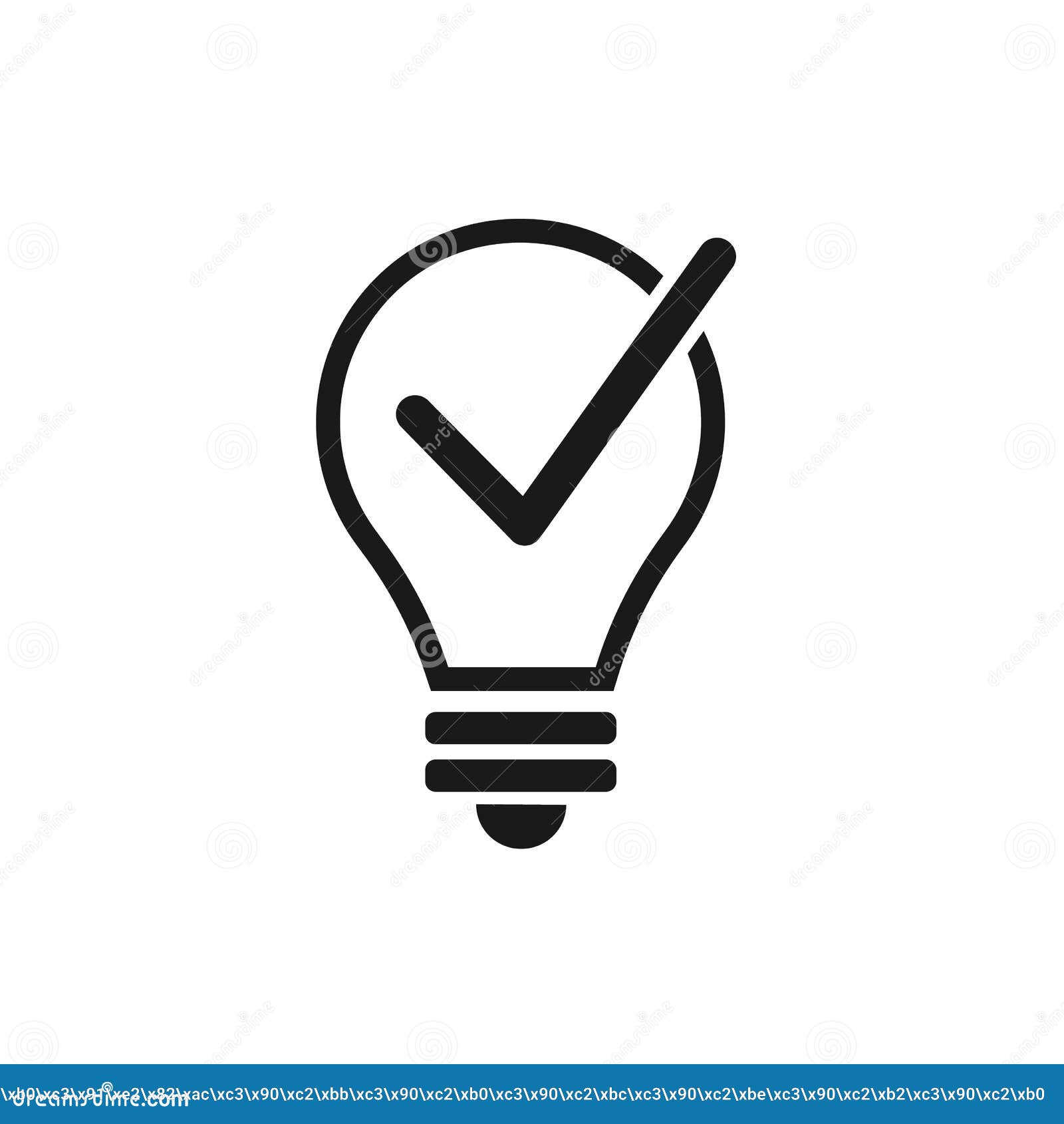 Check Mark in Light Bulb Icon. Idea Concept Vector Icon Stock Vector ...