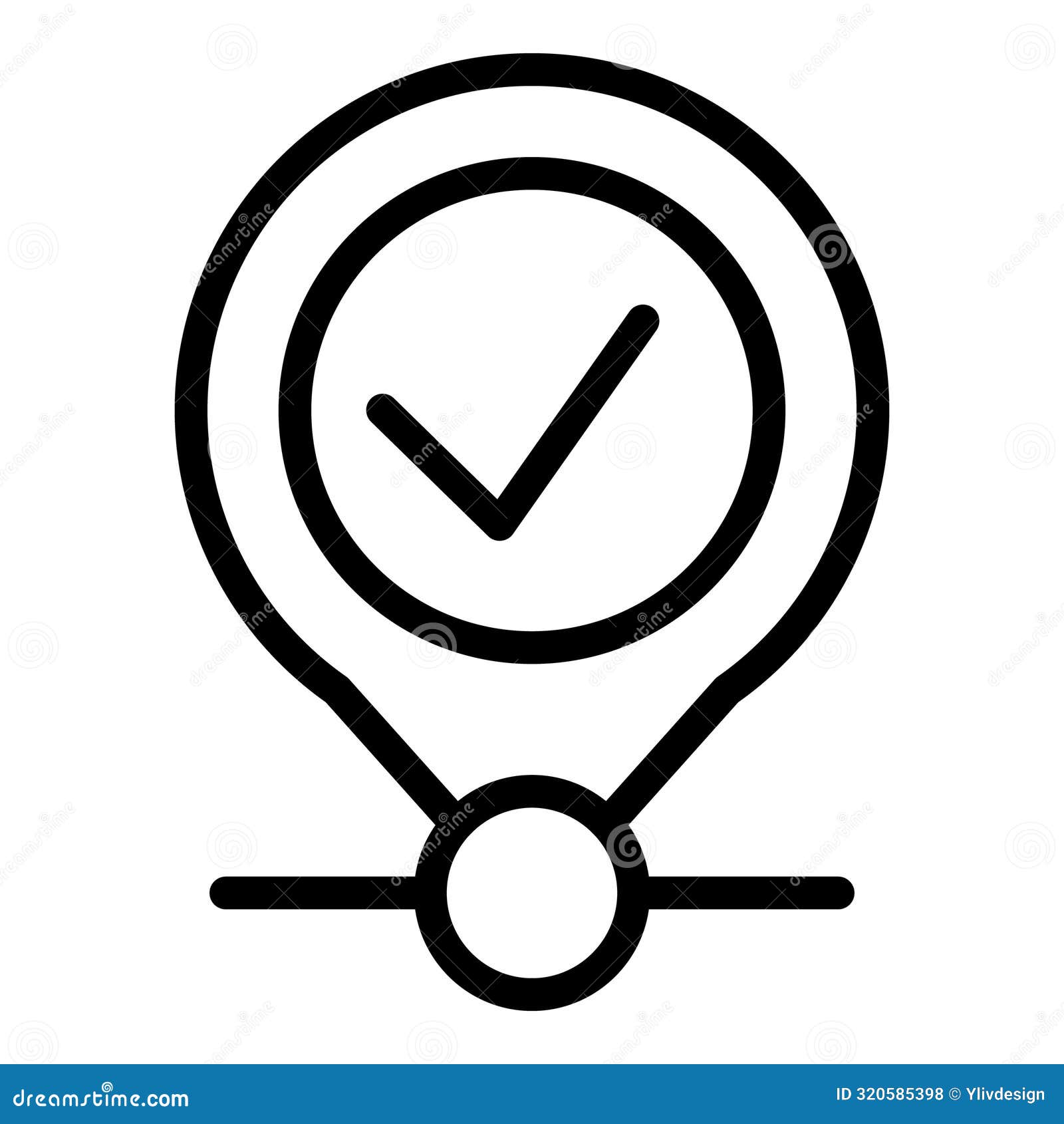 Check Mark Location Pin Icon Stock Vector - Illustration of locator ...