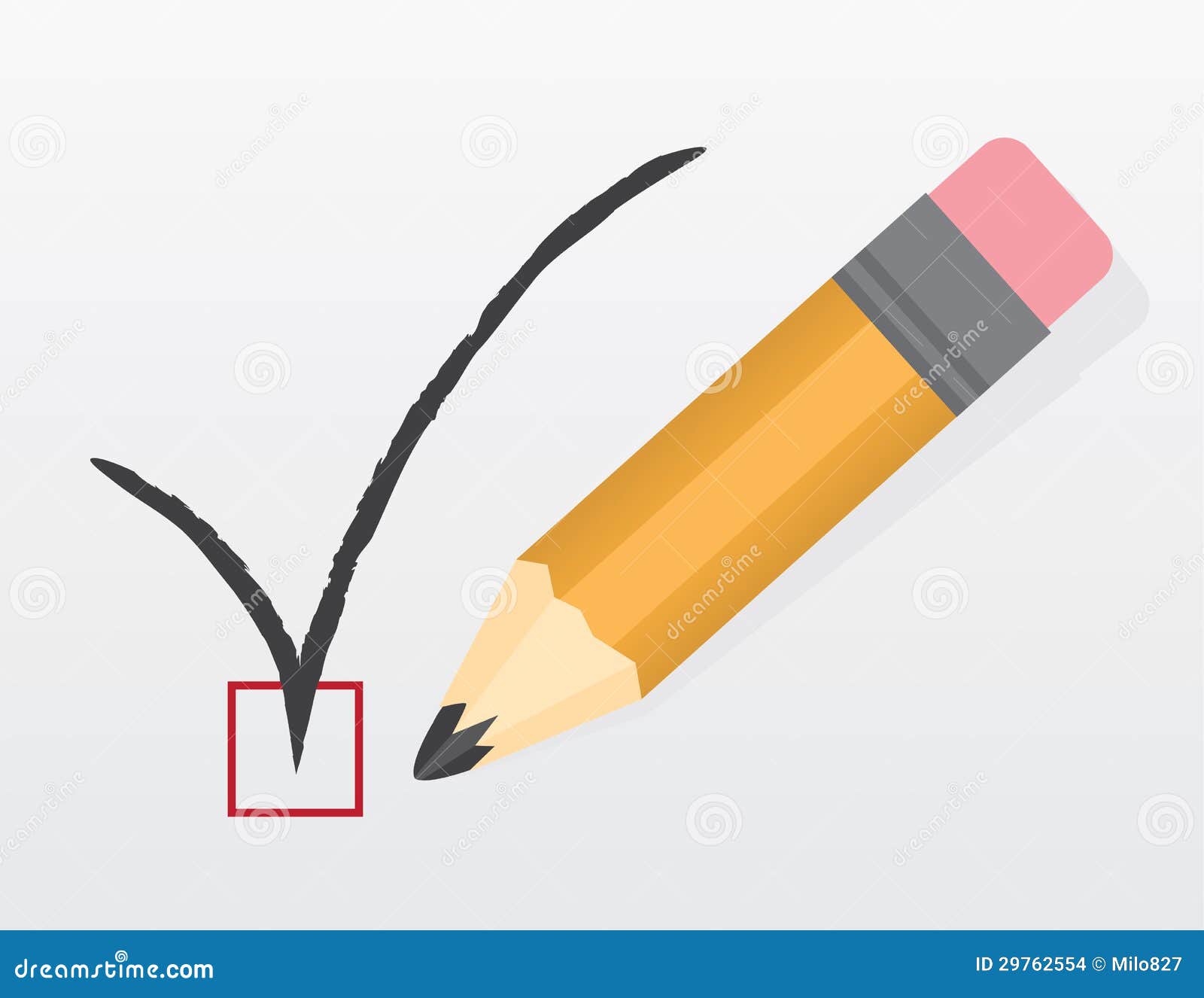 Check Mark Large Pencil stock vector. Illustration of yellow - 29762554