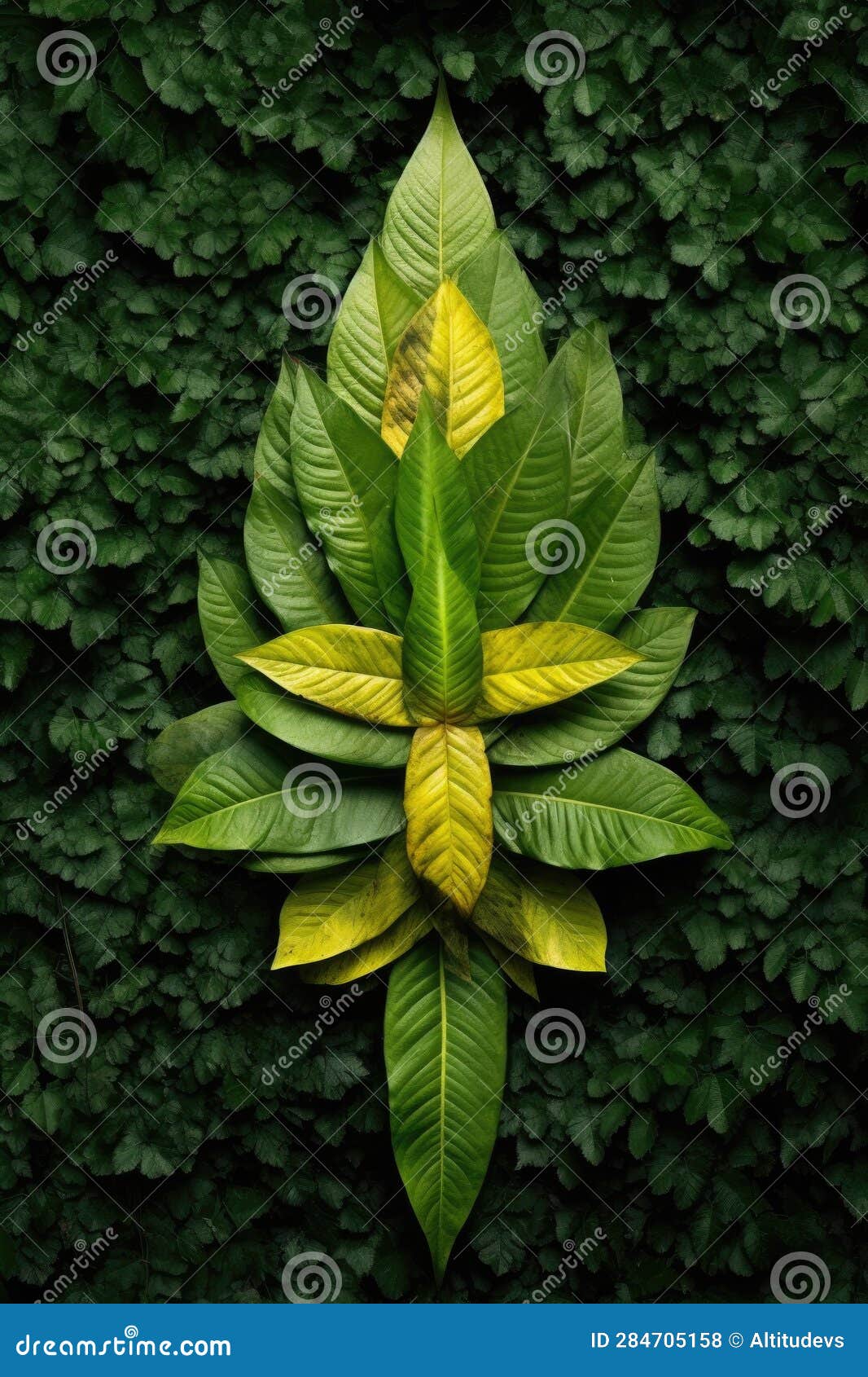 Check Mark Made of Leaves in Nature Stock Illustration - Illustration ...