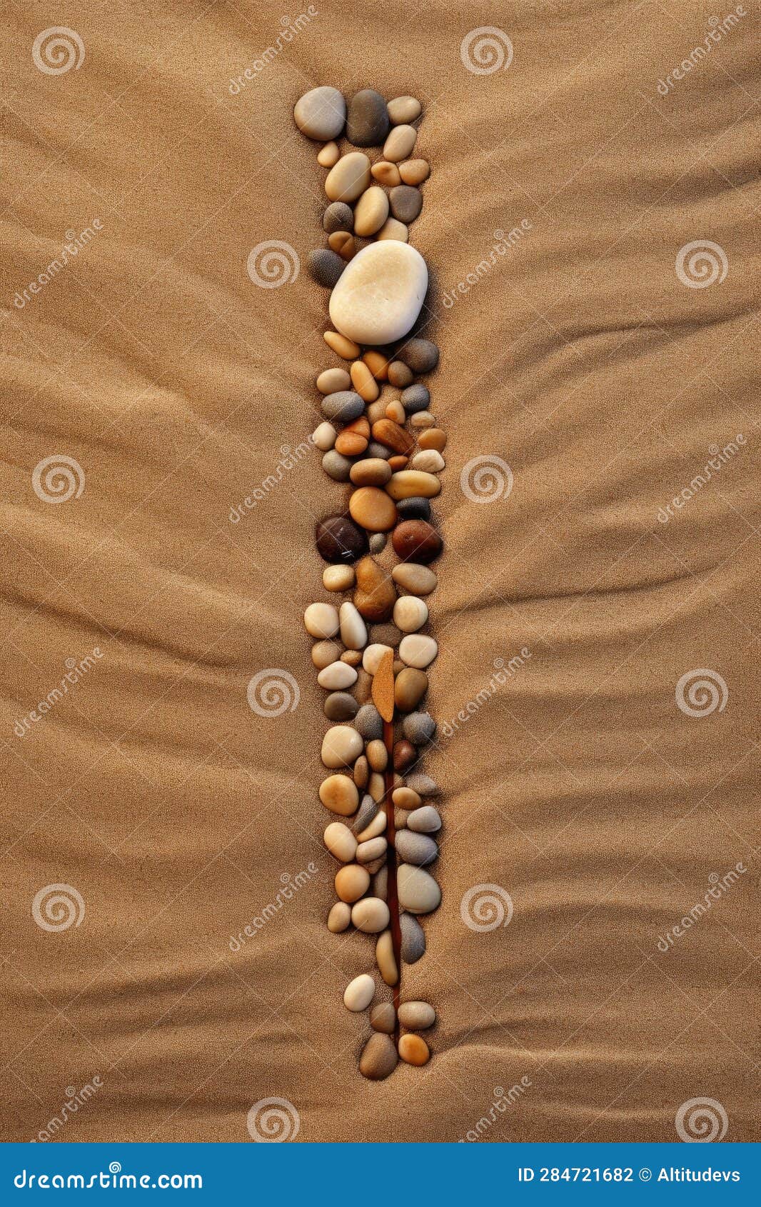 Check Mark Made with Pebbles on the Beach Stock Illustration ...