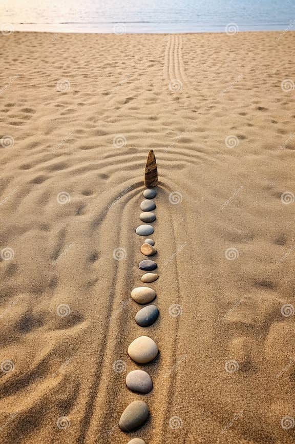 Check Mark Made with Pebbles on the Beach Stock Image - Image of coast ...