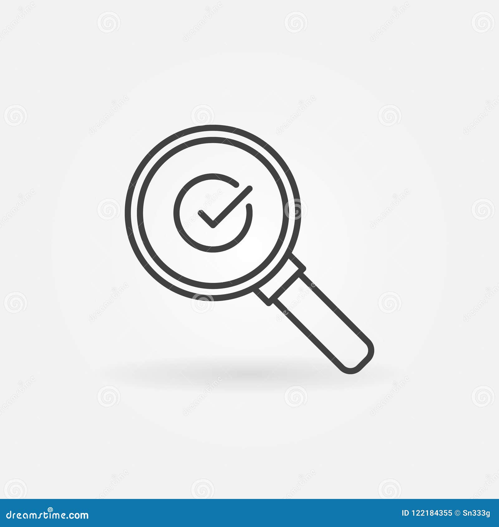 Check Mark in Magnifying Glass Vector Outline Icon Stock Vector ...