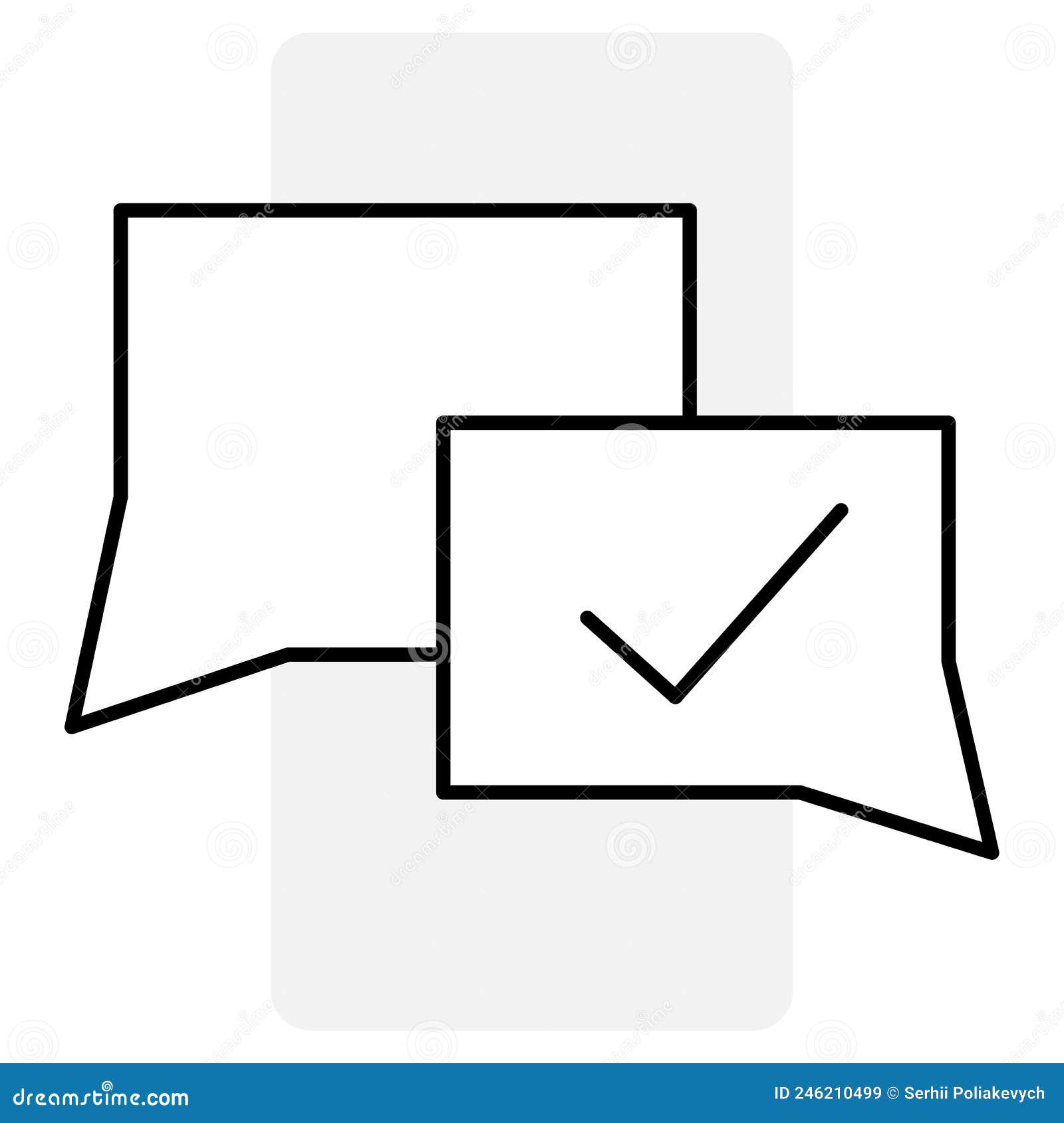Check Mark Message Icon. Dialog, Chat Speech Bubble. Vector Illustration. Stock Image Stock ...