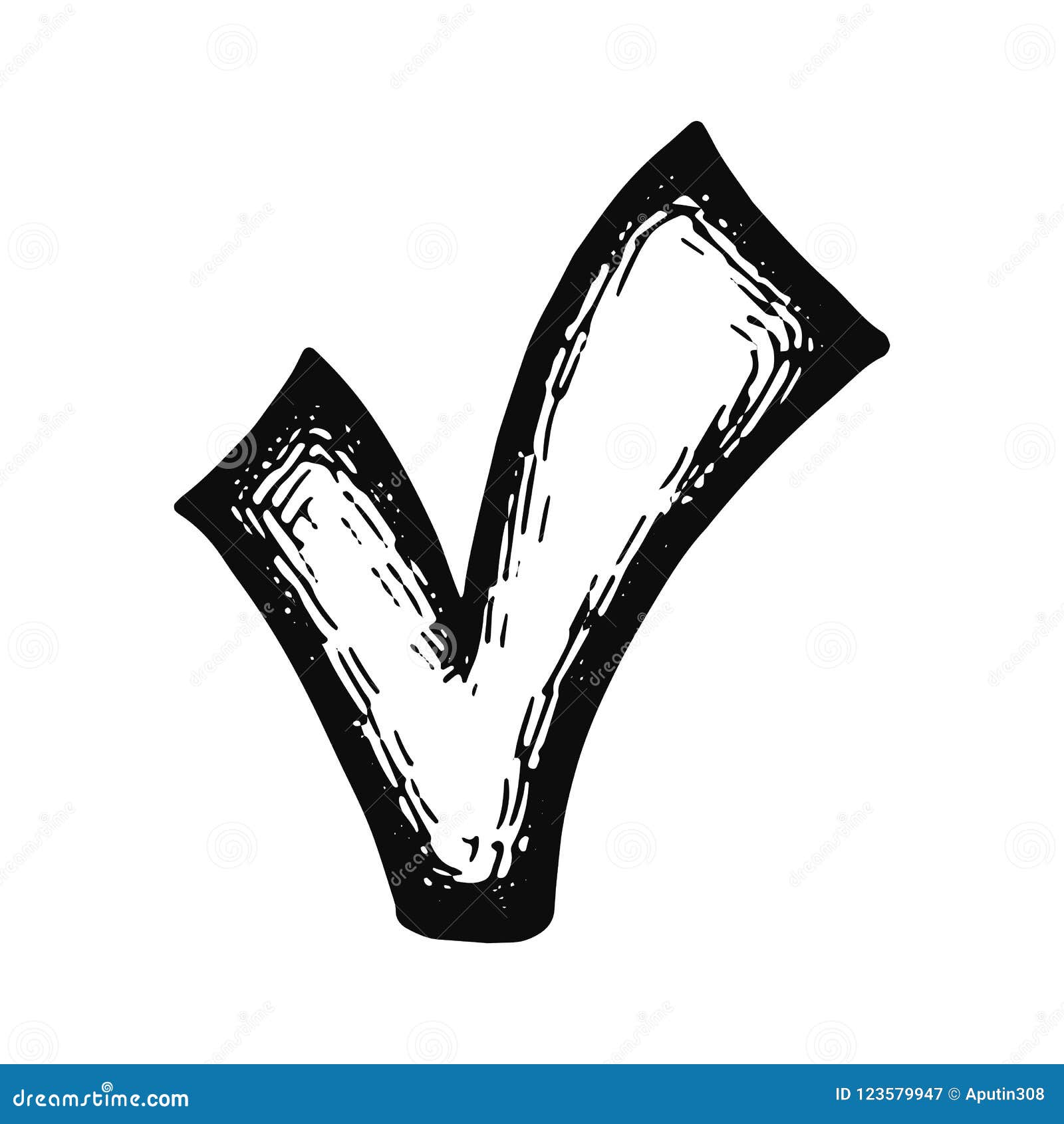 Check Mark Object. Isolated Sketch Stock Vector - Illustration of ...