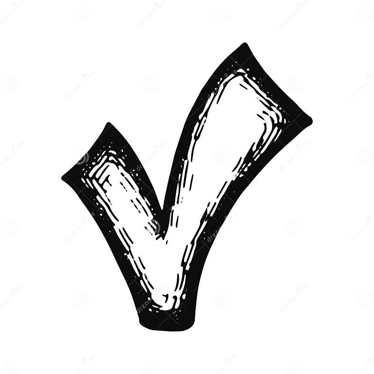 Check Mark Object. Isolated Sketch Stock Vector - Illustration of ...