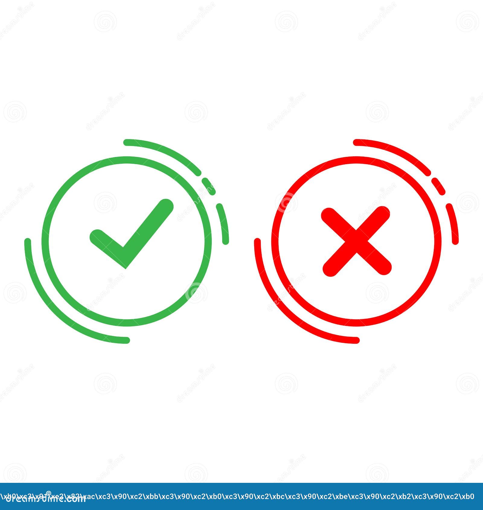 Check mark ok or no icons stock illustration. Illustration of green ...