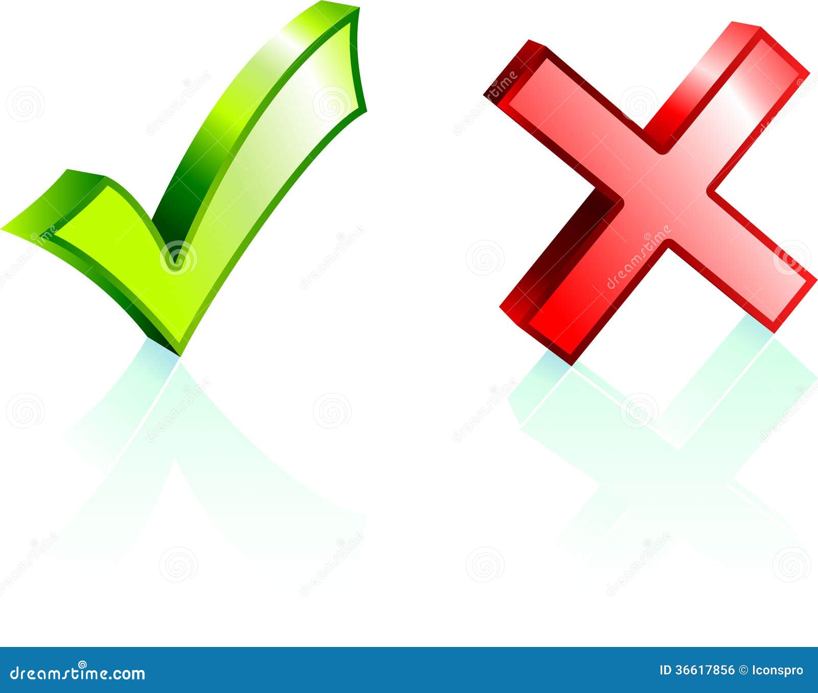 Check and X Mark stock illustration. Illustration of brightly - 36617856