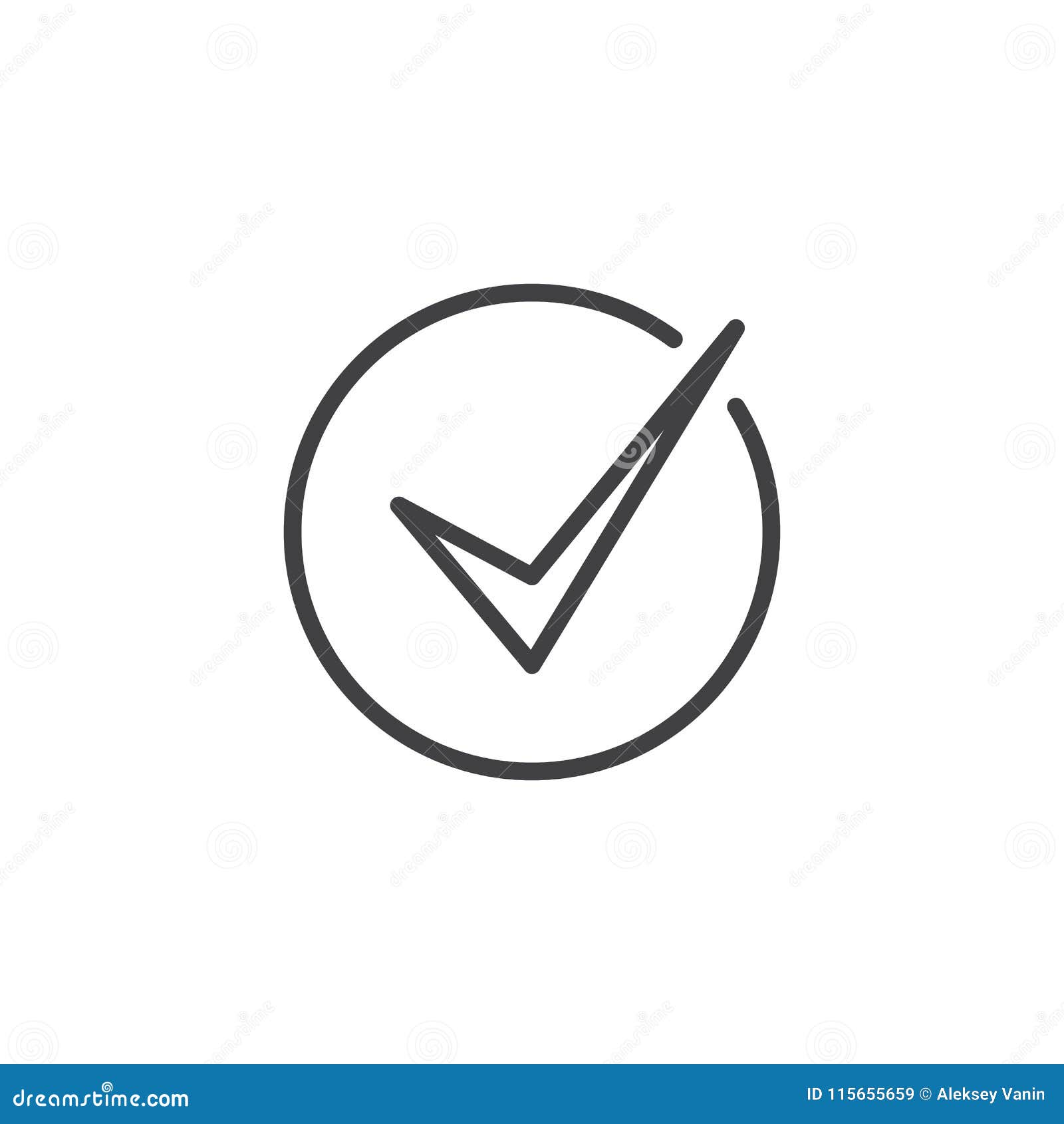Check Mark Outline Icon Stock Illustrations – 32,525 Check Mark Outline ...